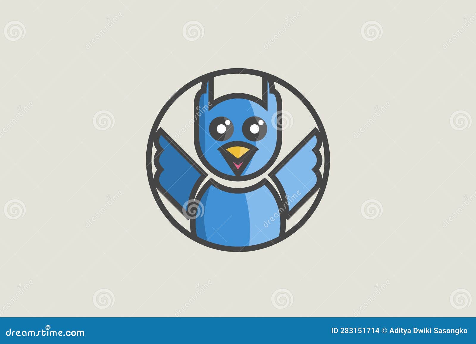 Owl mascot in circle logo stock vector. Illustration of eyes - 283151714