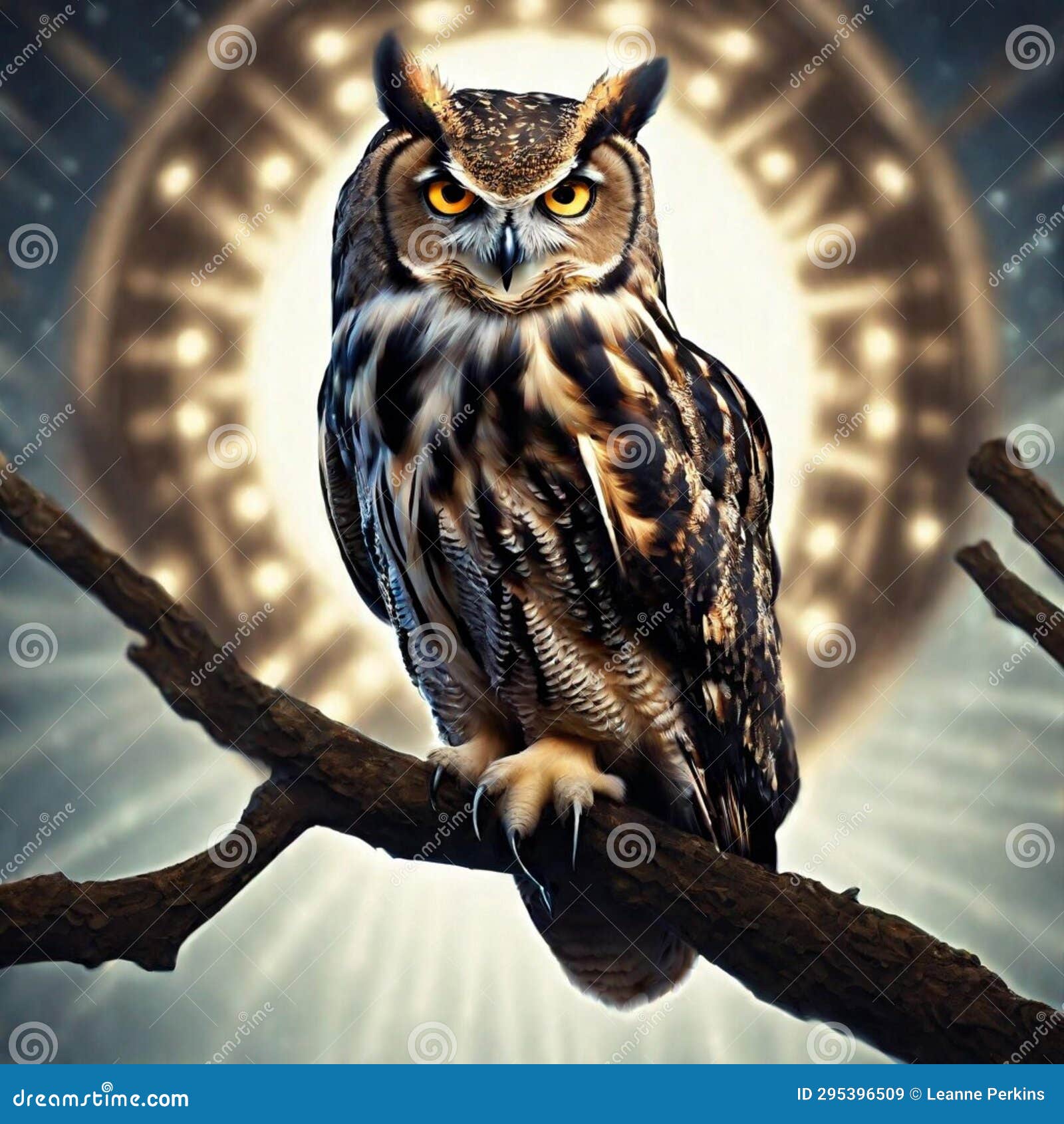 Owl and moon stock illustration. Illustration of leanne - 295396509
