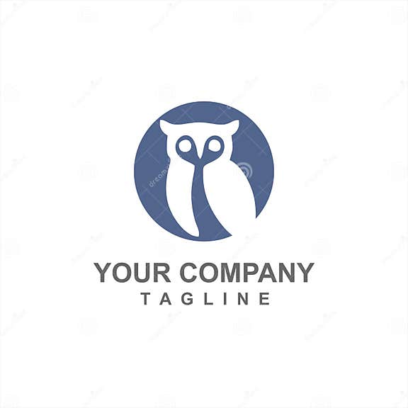 Owl Negative Space Vector Logo and Icon Stock Vector - Illustration of ...