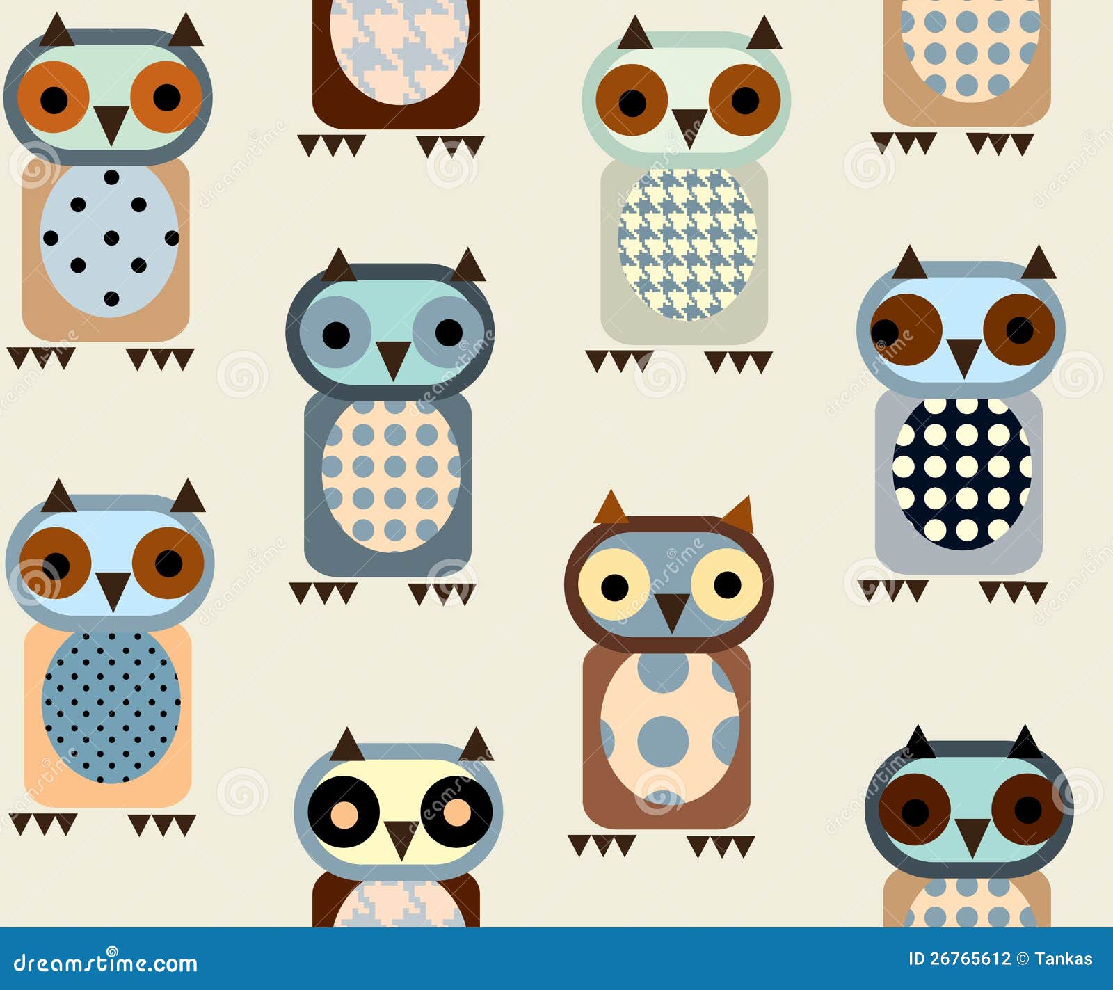 Owl pattern stock vector. Illustration of repetition - 26765612