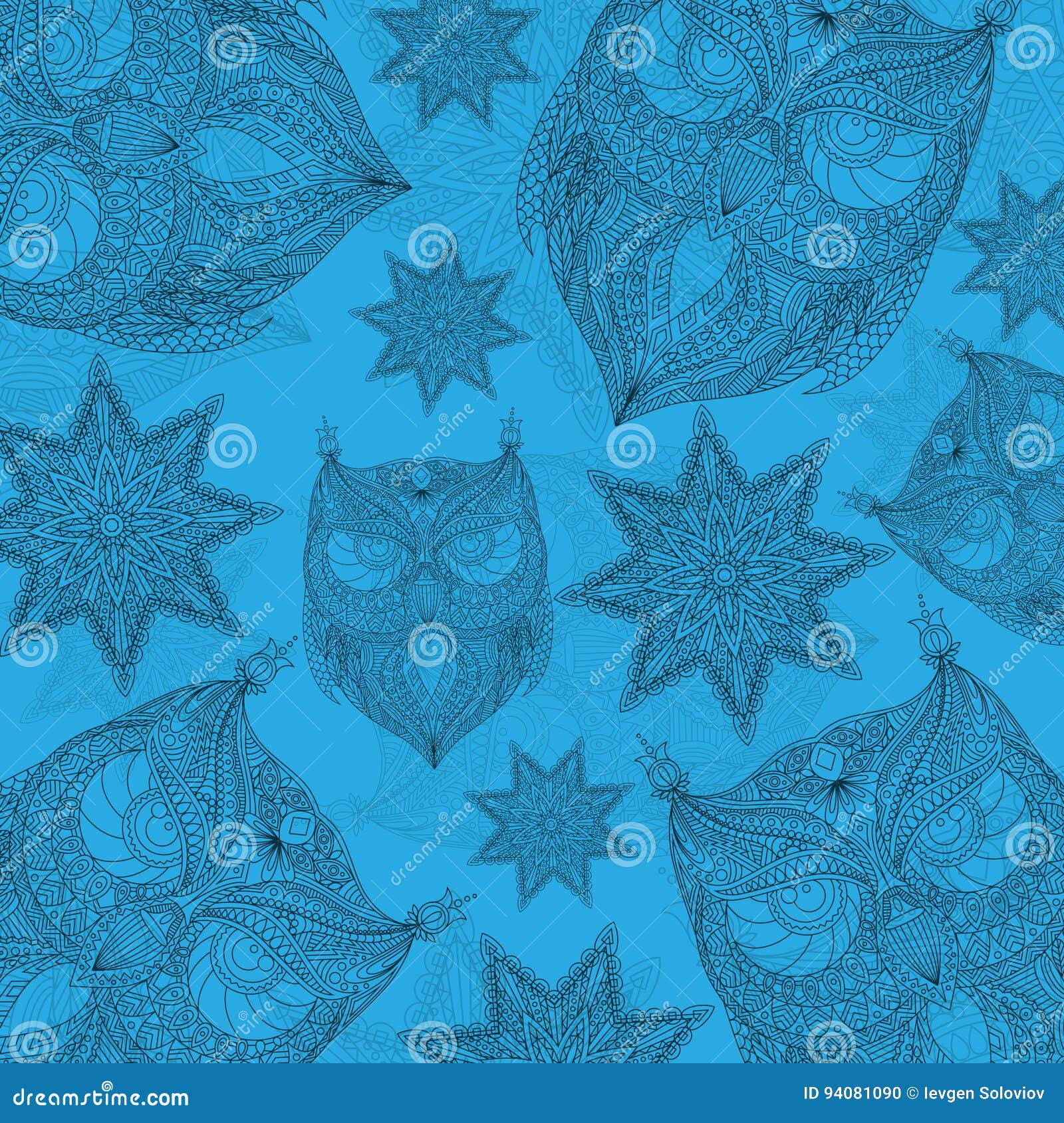 Owl pattern background stock vector. Illustration of drawing - 94081090