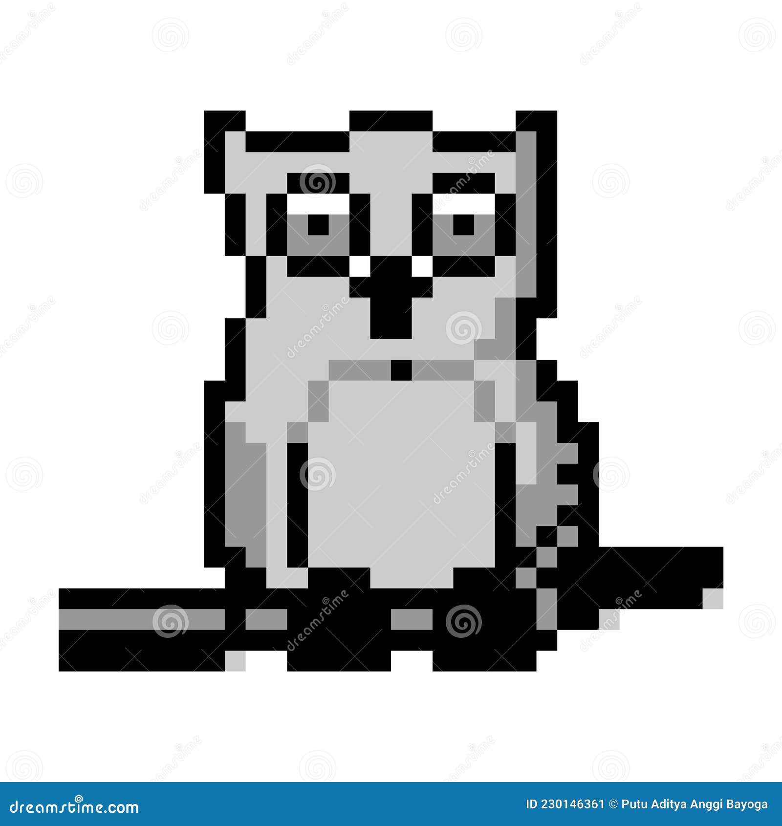 Owl pixel art stock vector. Illustration of vector, animal - 230146361