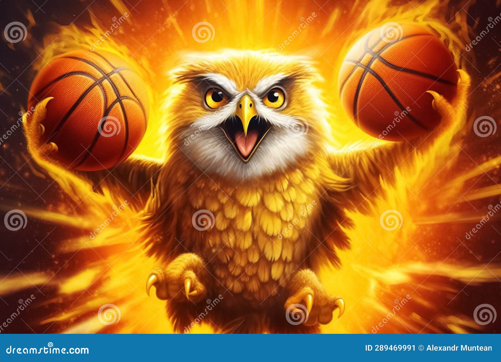 Owl playing basketball. stock illustration. Illustration of basketball ...