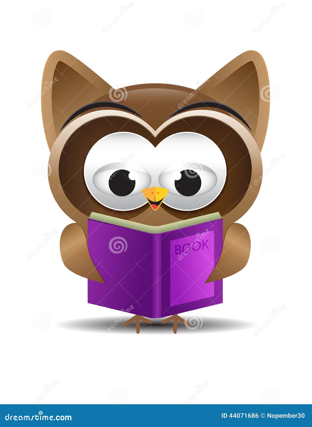 Owl reading a book stock vector. Illustration of cartoon - 44071686