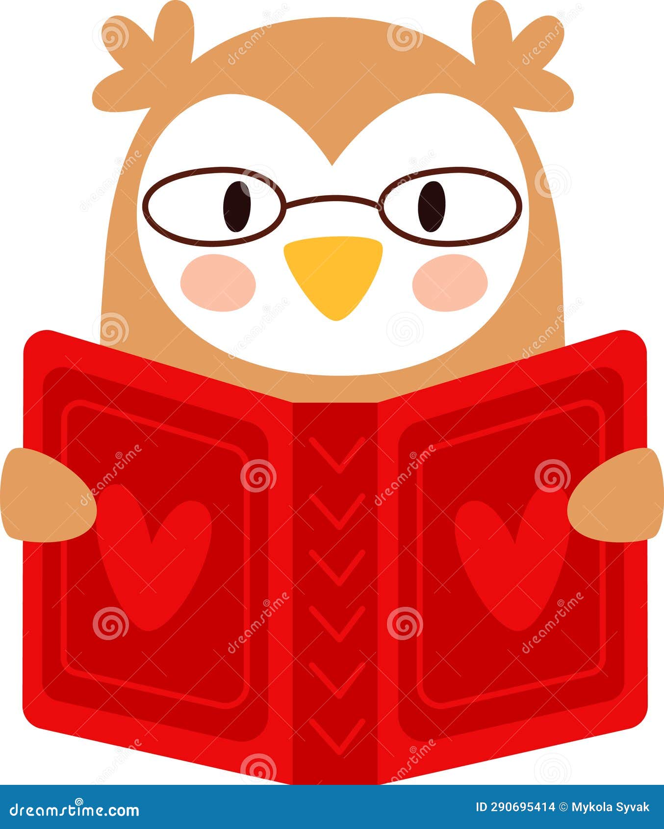 Owl Reading Book stock vector. Illustration of learn - 290695414
