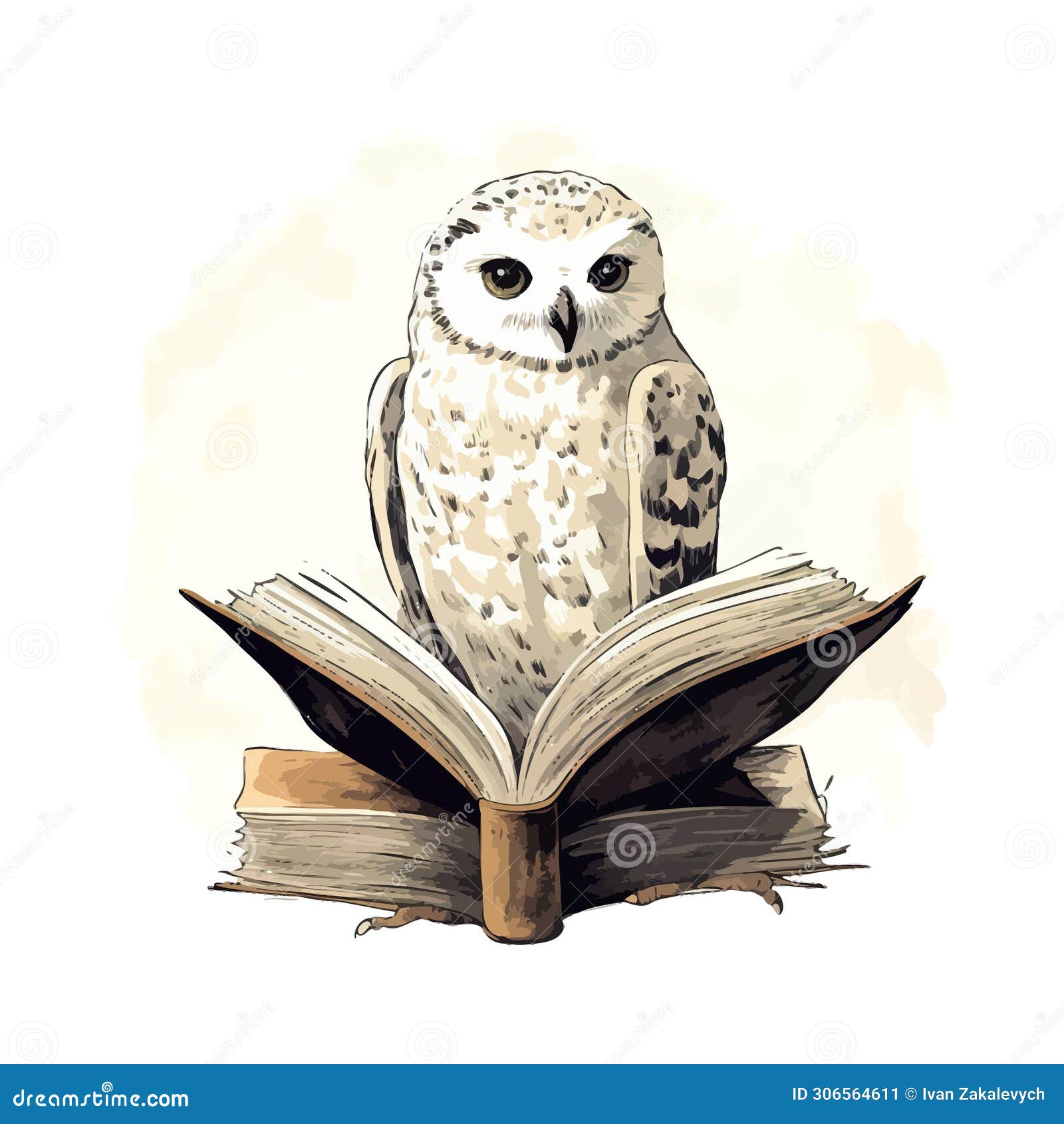 Owl Reading a Book. Vector Illustration Design Stock Illustration ...