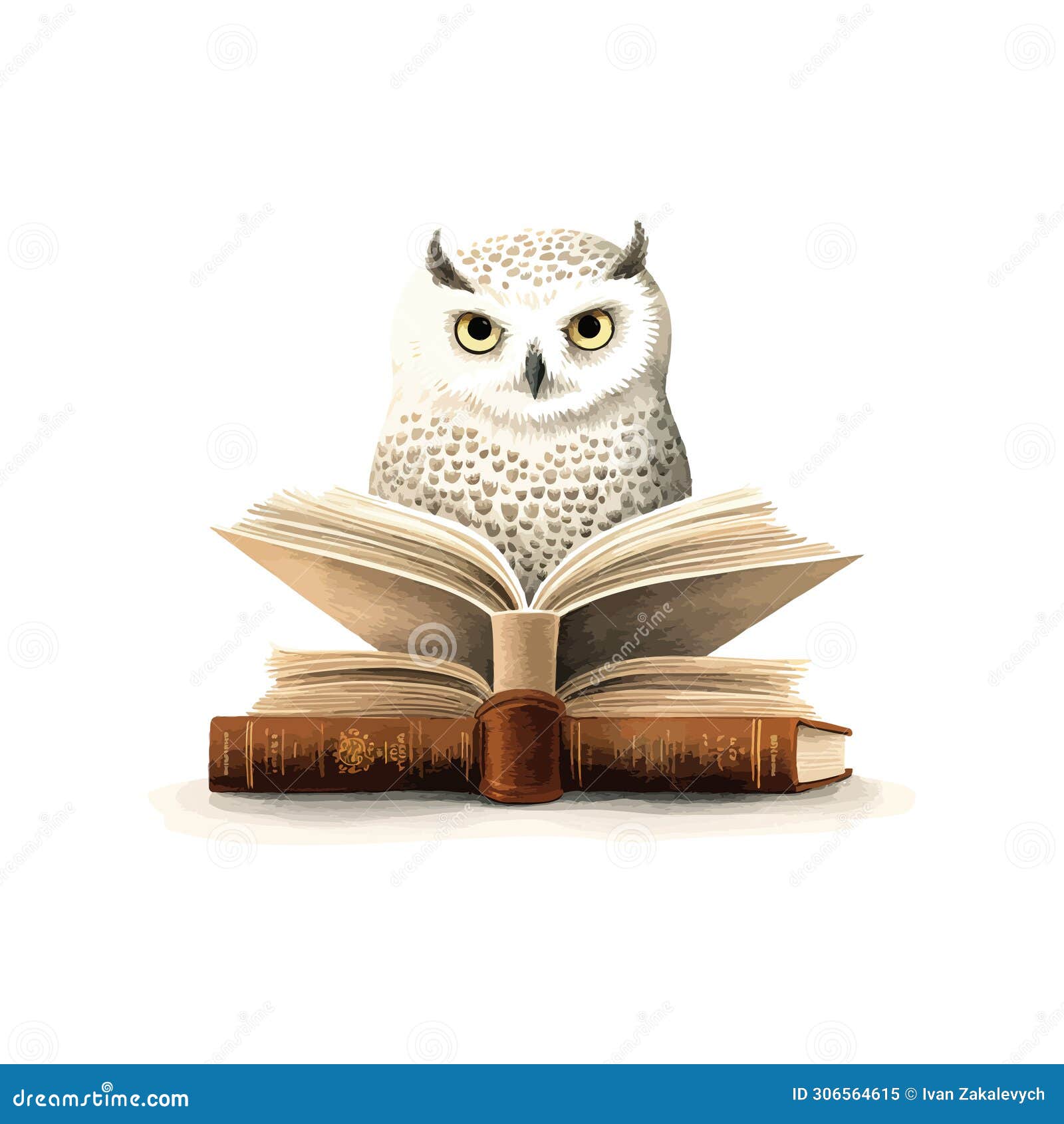 Owl Reading a Book. Vector Illustration Design Stock Illustration ...