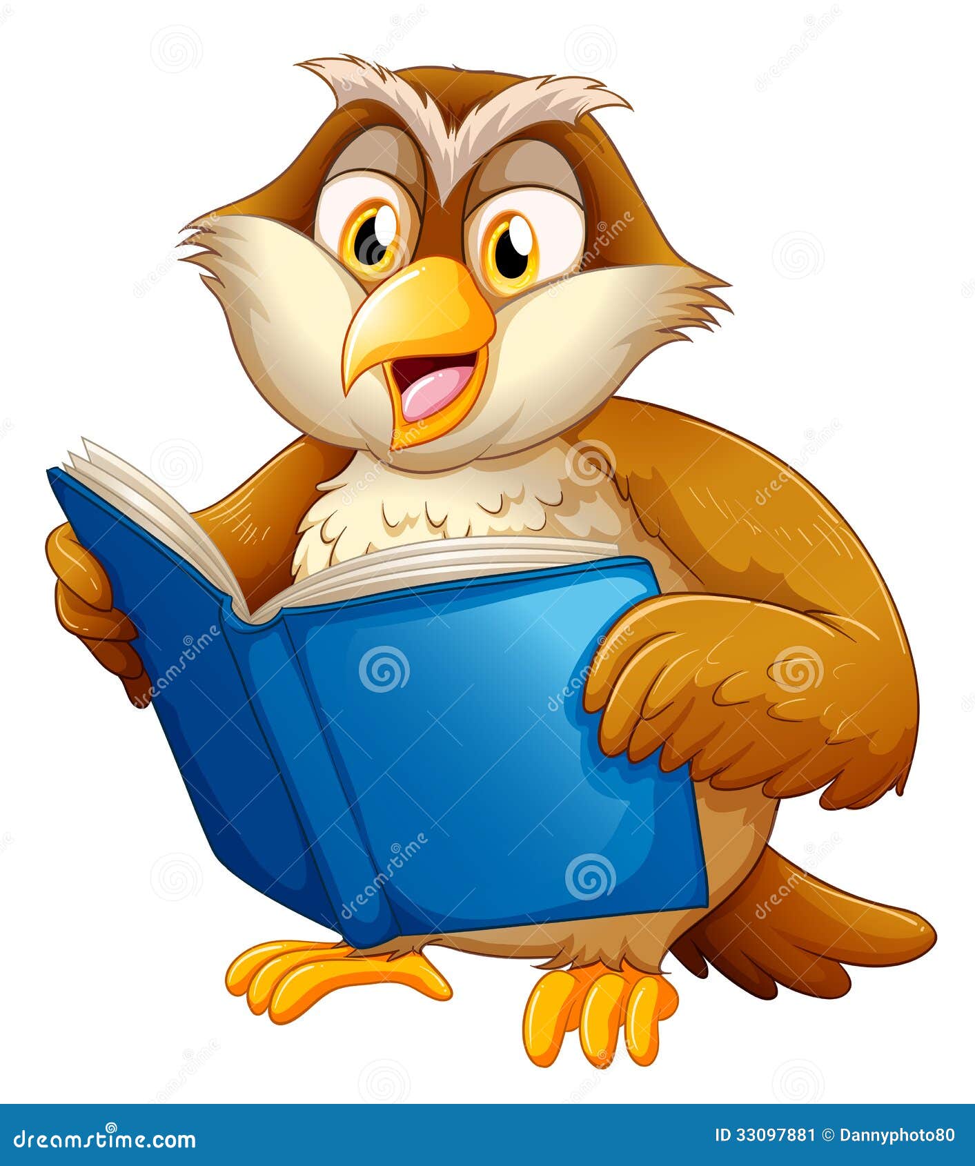 An owl reading stock vector. Illustration of reading - 33097881