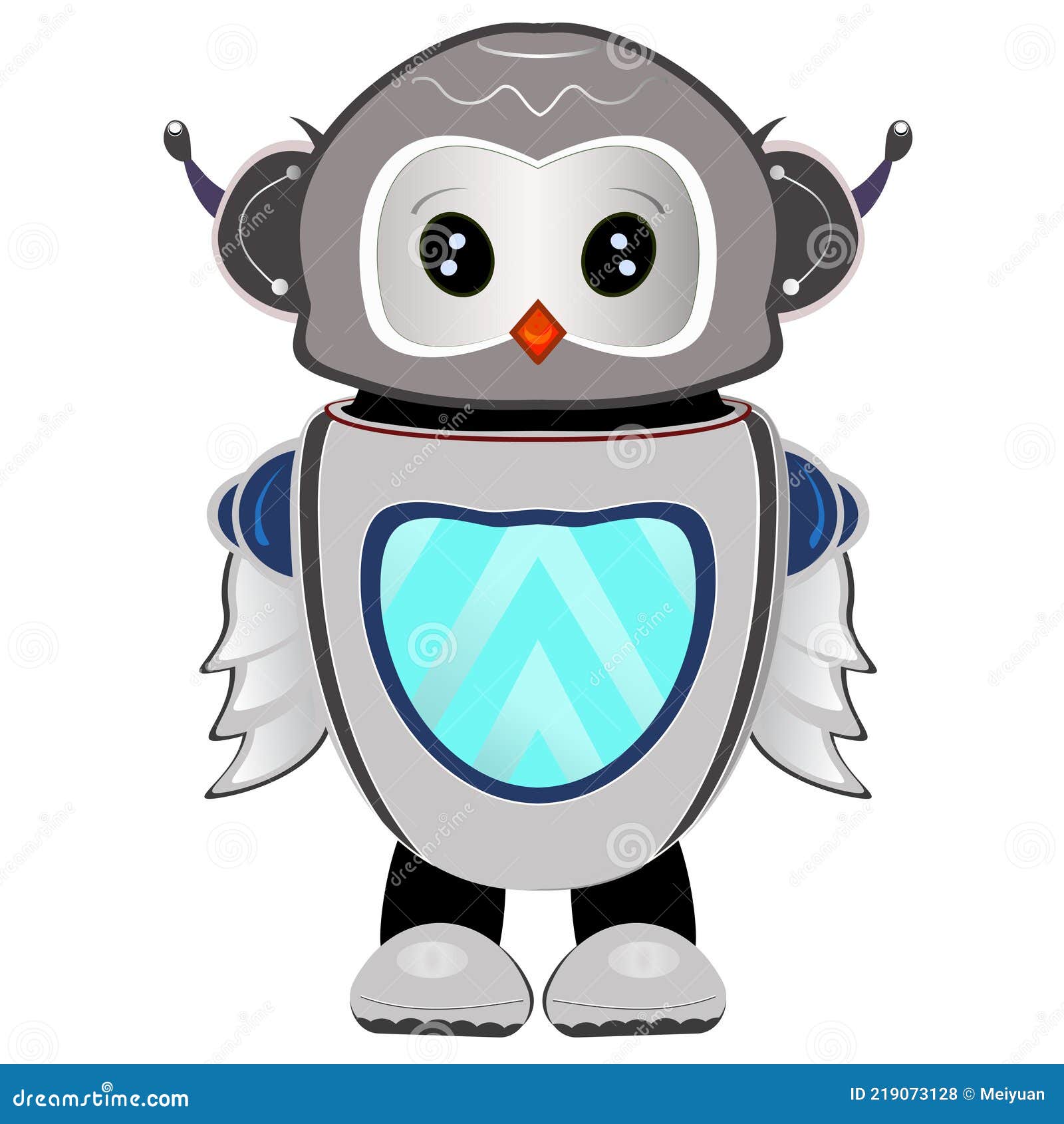 Owl Robot on a Transparent Background Stock Vector - Illustration of ...