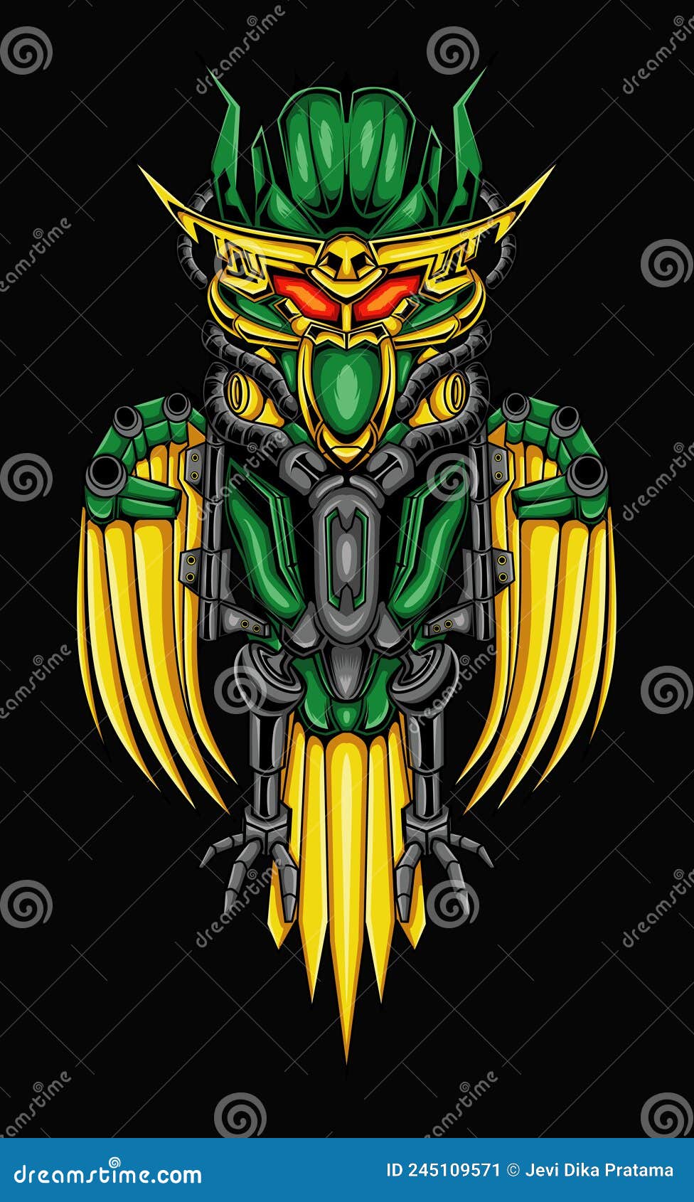 Owl Robotic Cyborg Style Illustration Stock Illustration - Illustration ...