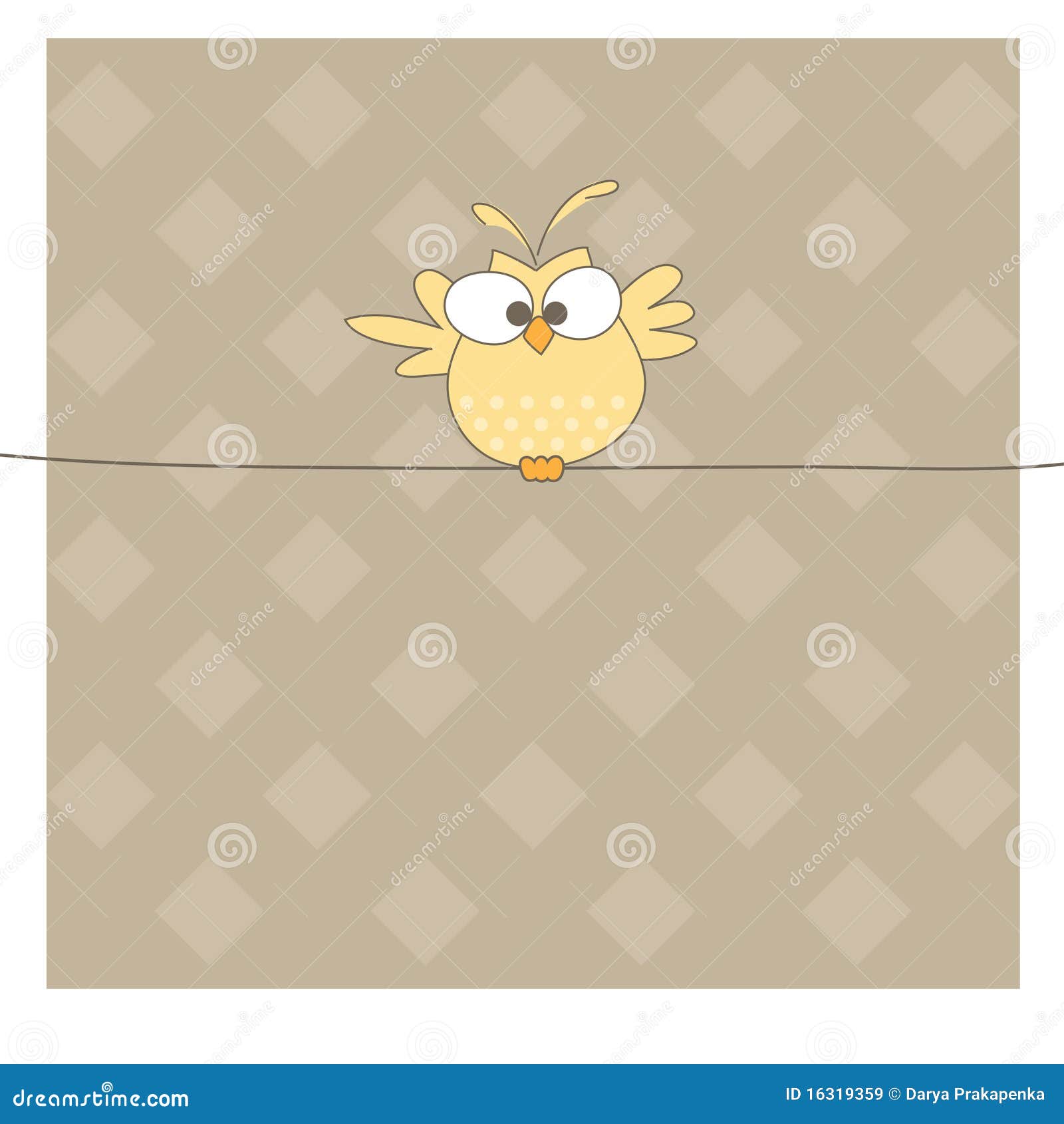 Owl on the Rope. Vector Illustration Stock Vector - Illustration of ...