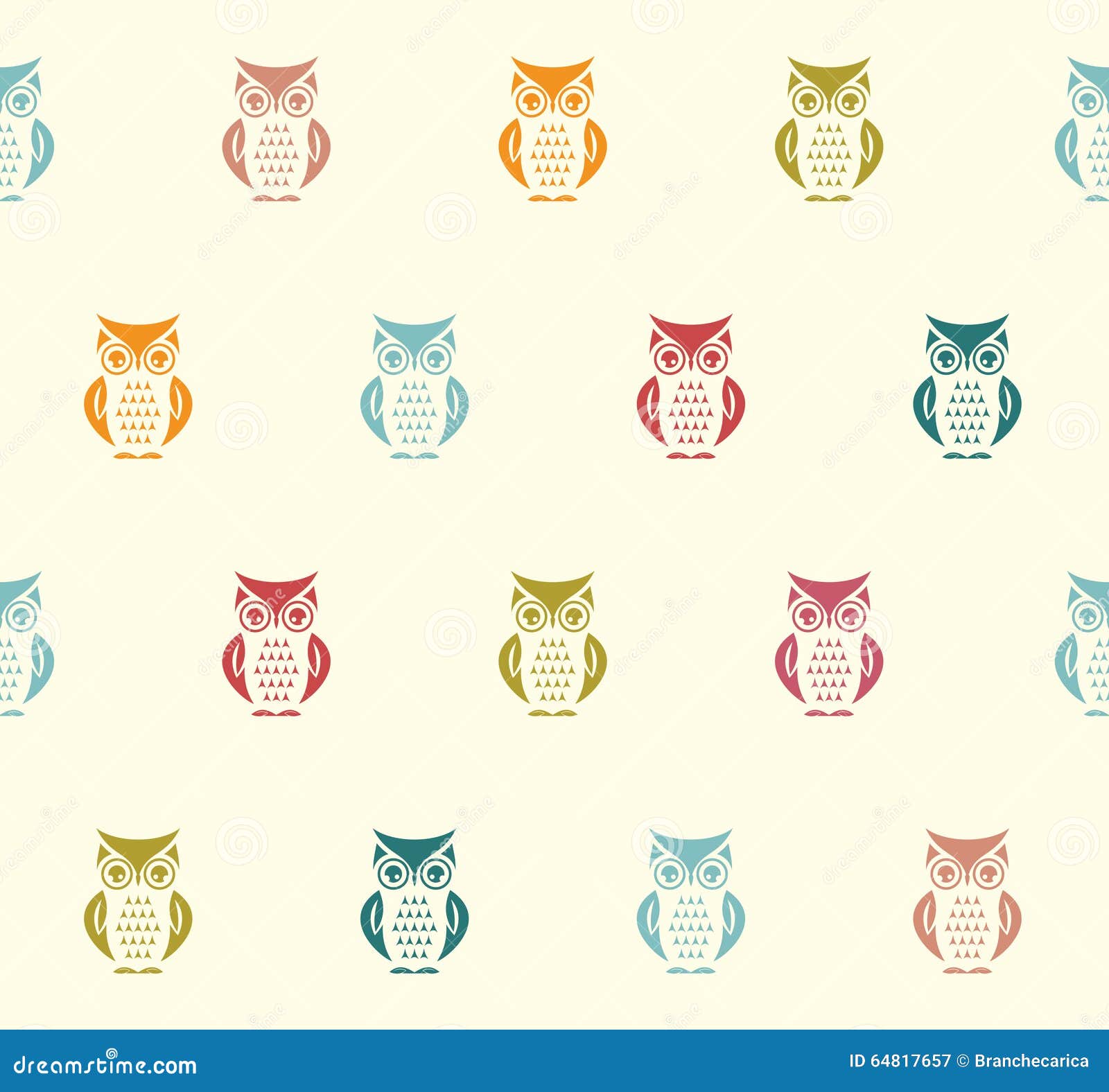 Owl seamless pattern stock illustration. Illustration of wallpaper ...