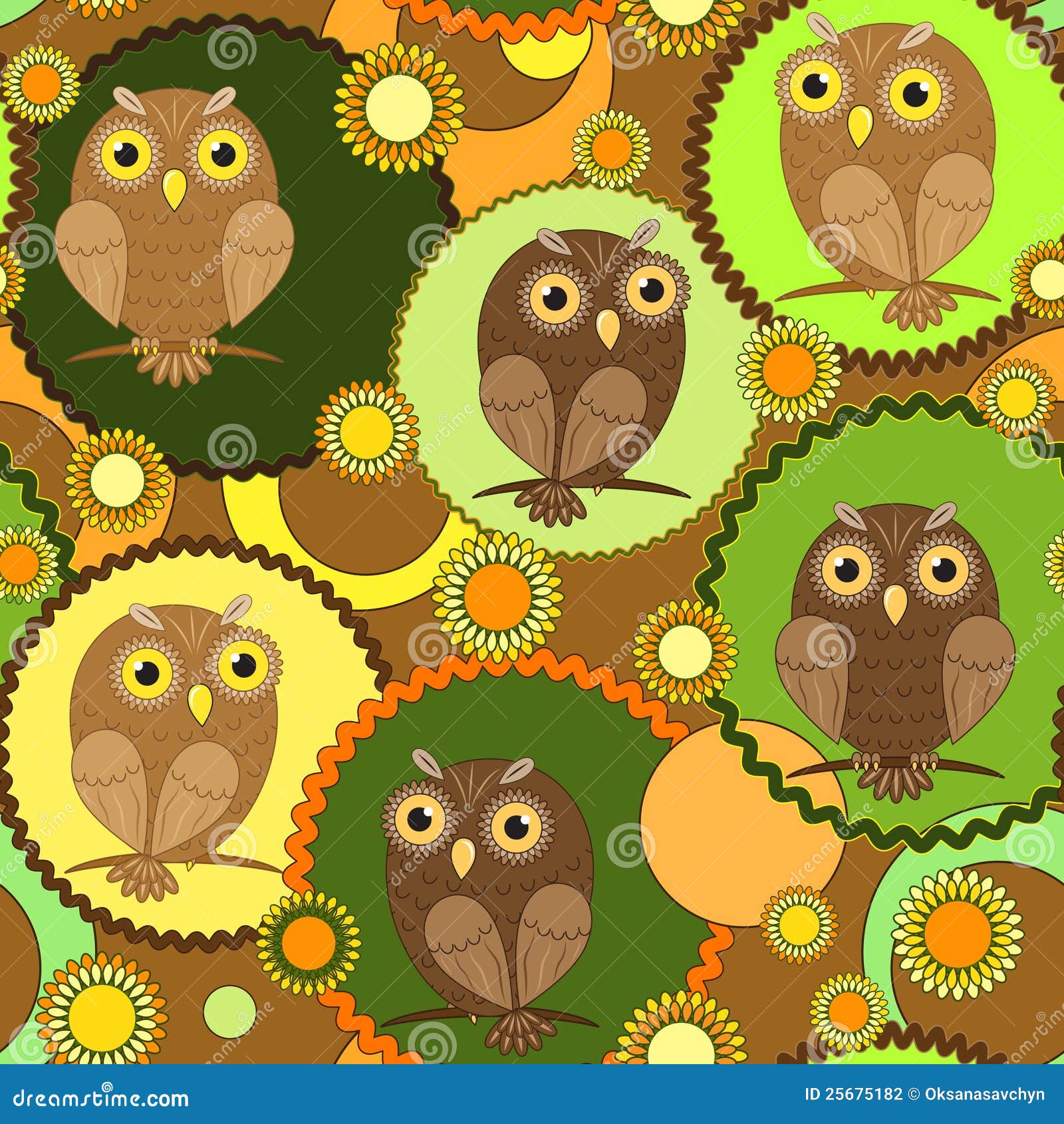 Owl Seamless Texture Vector Illustration | CartoonDealer.com #25675182