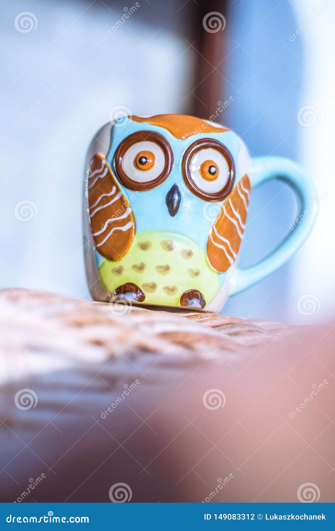 Owl Shape Coffee Mug - Handmade Household Item, Kitchenware Stock Photo ...