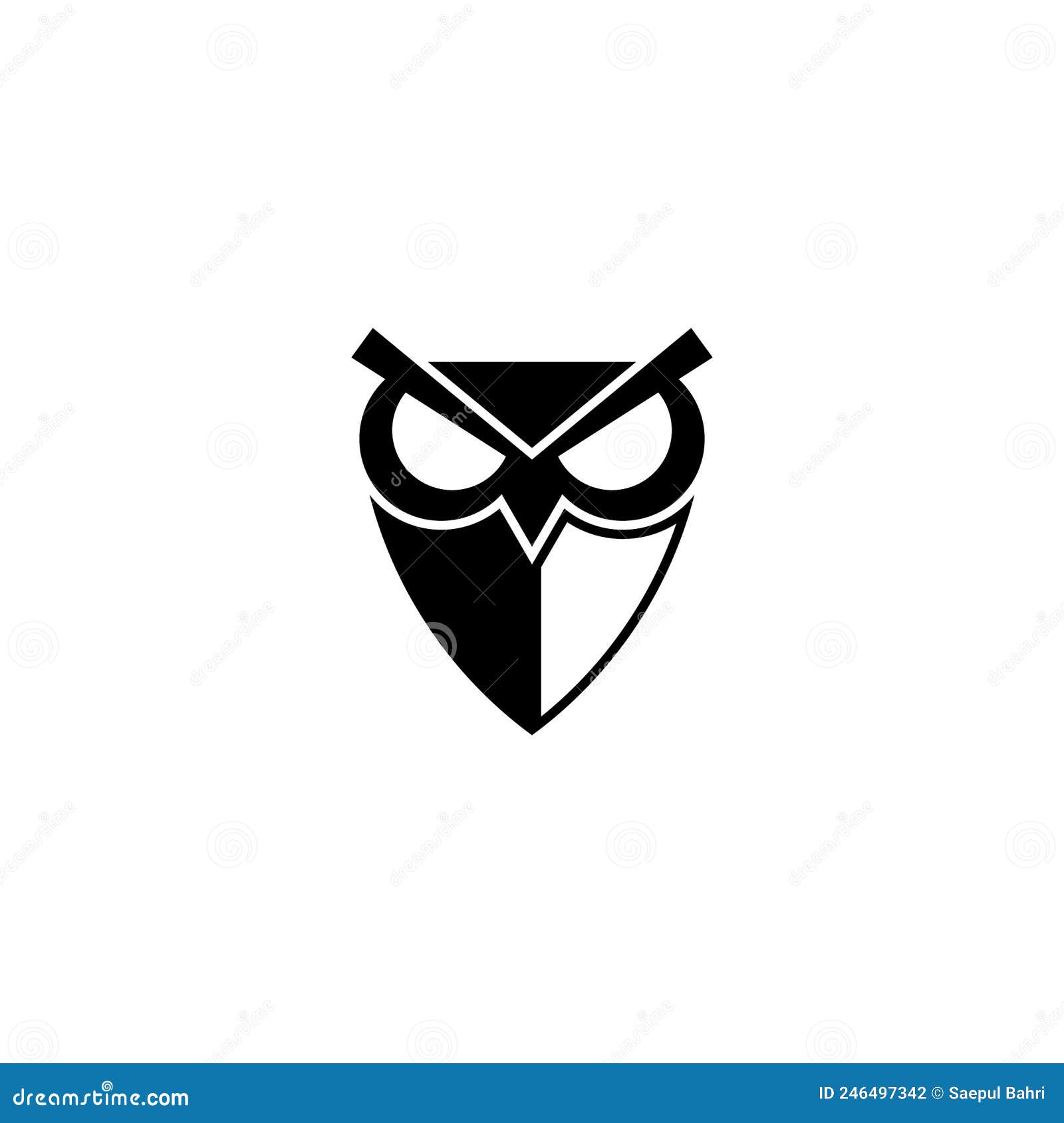 Owl Shield Logo or Icon Design Concept. Stock Vector - Illustration of ...