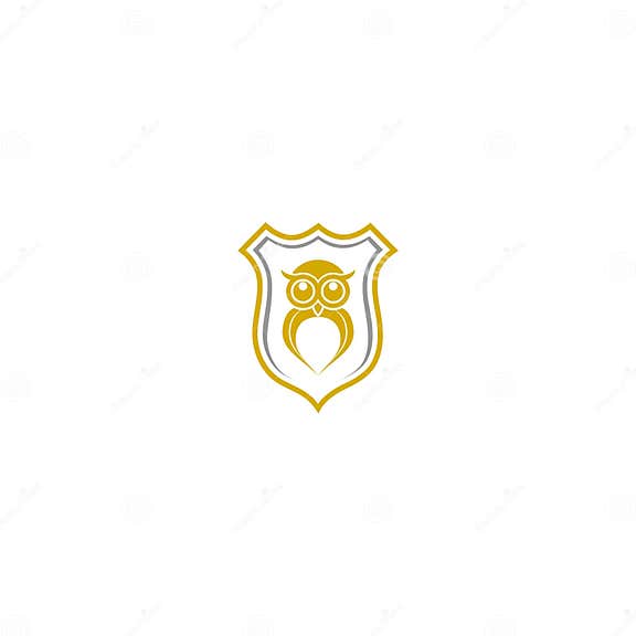Owl Shield Icon Logo Isolated on White Background Stock Vector ...