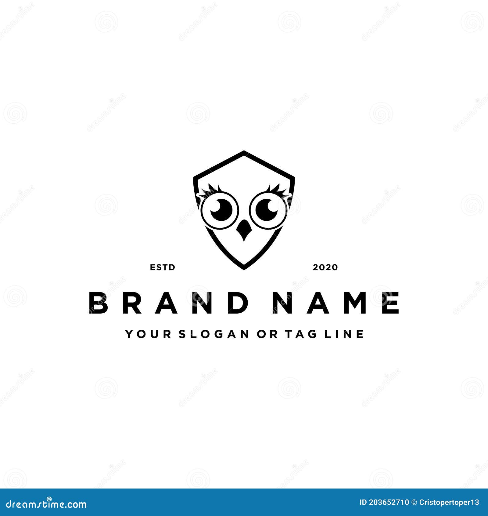 Owl Shield Logo Design Vector Stock Vector - Illustration of white ...