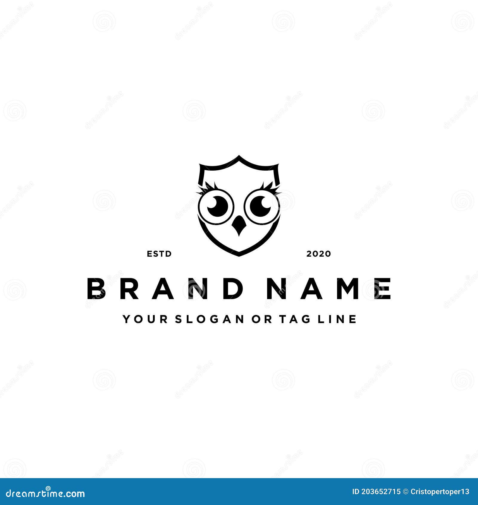 Owl Shield Logo Design Vector Stock Vector - Illustration of animal ...
