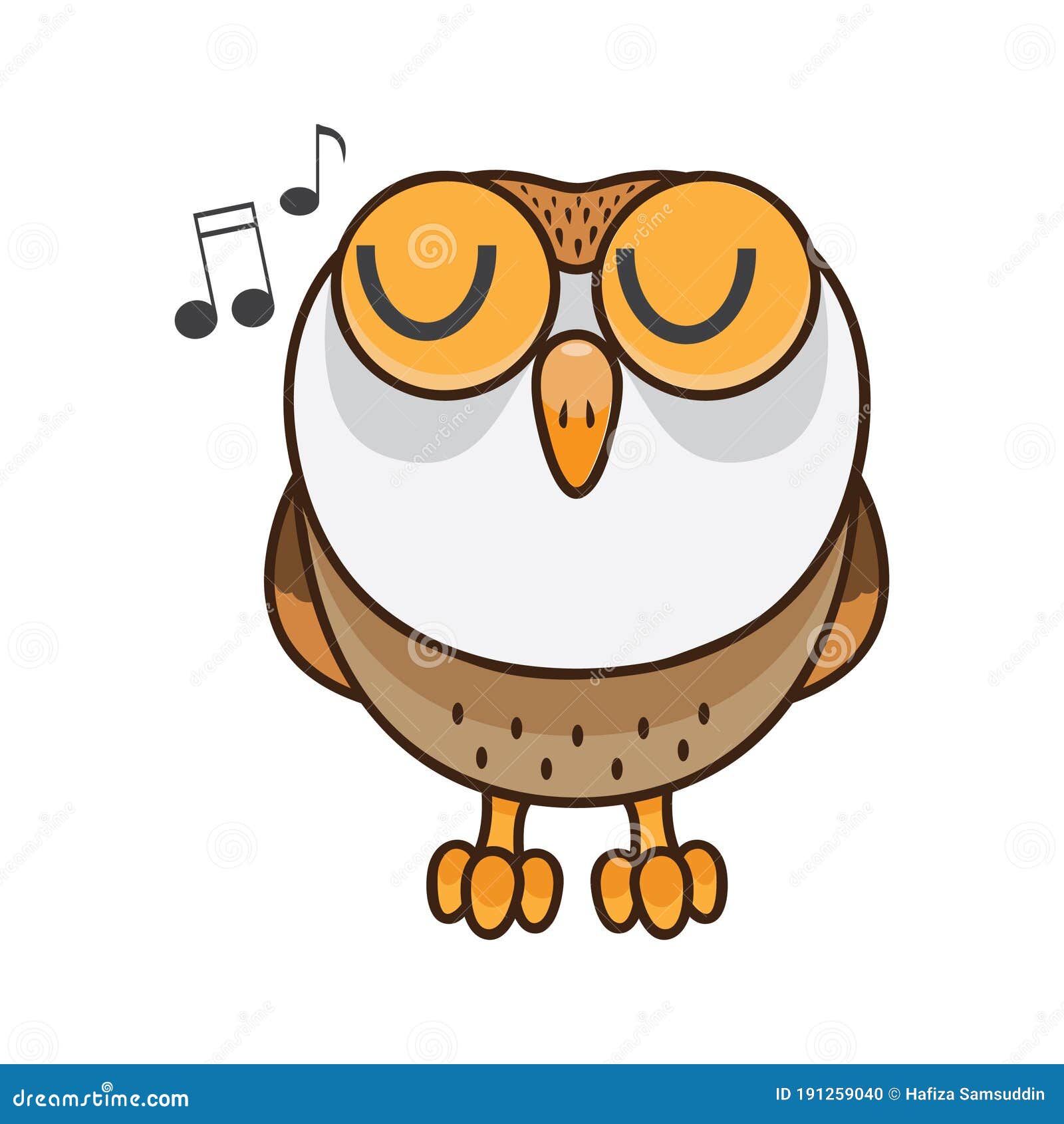 Owl Singing. Vector Illustration Decorative Design Stock Vector ...