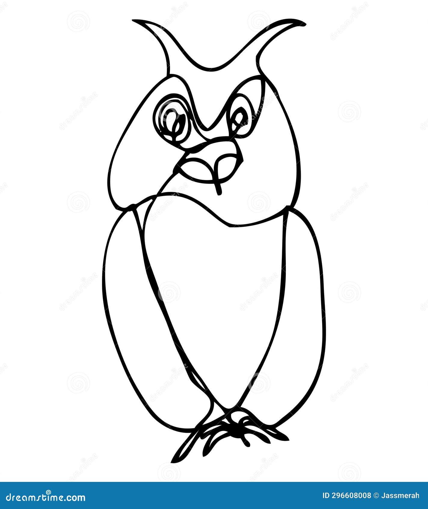 Simple Owl Vector Sketch Single One Line Art, Continuous Stock ...