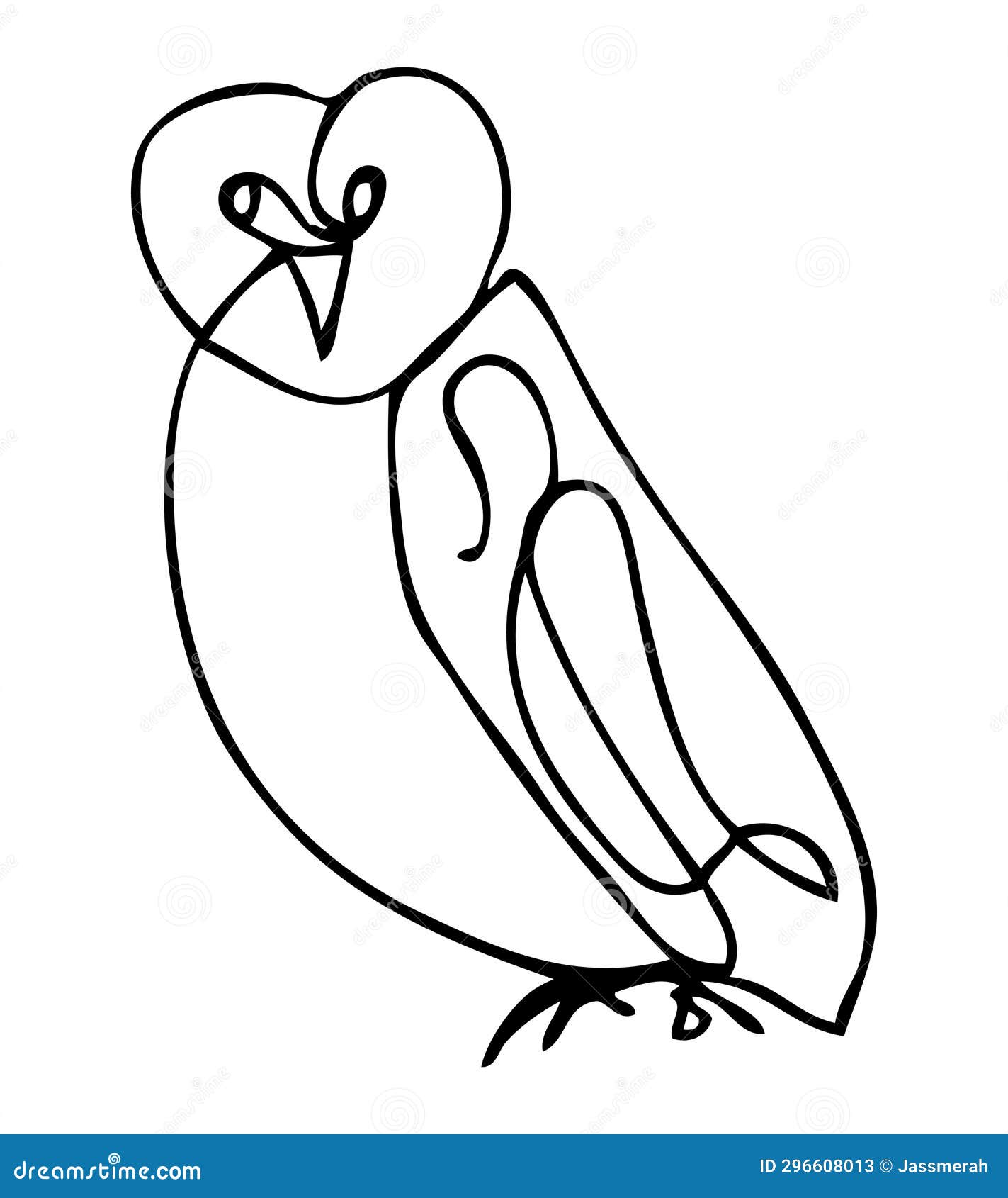 Simple Owl Vector Sketch Single One Line Art, Continuous Stock ...