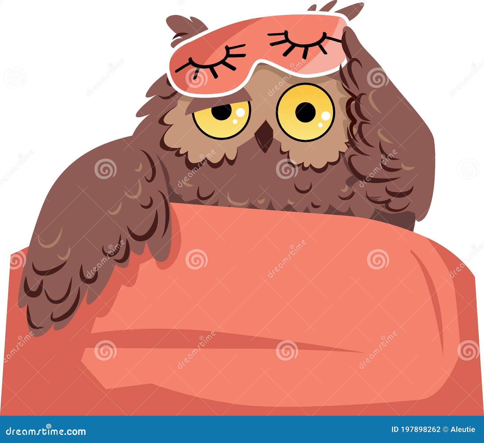 Night owl waking up stock vector. Illustration of sleeping - 197898262
