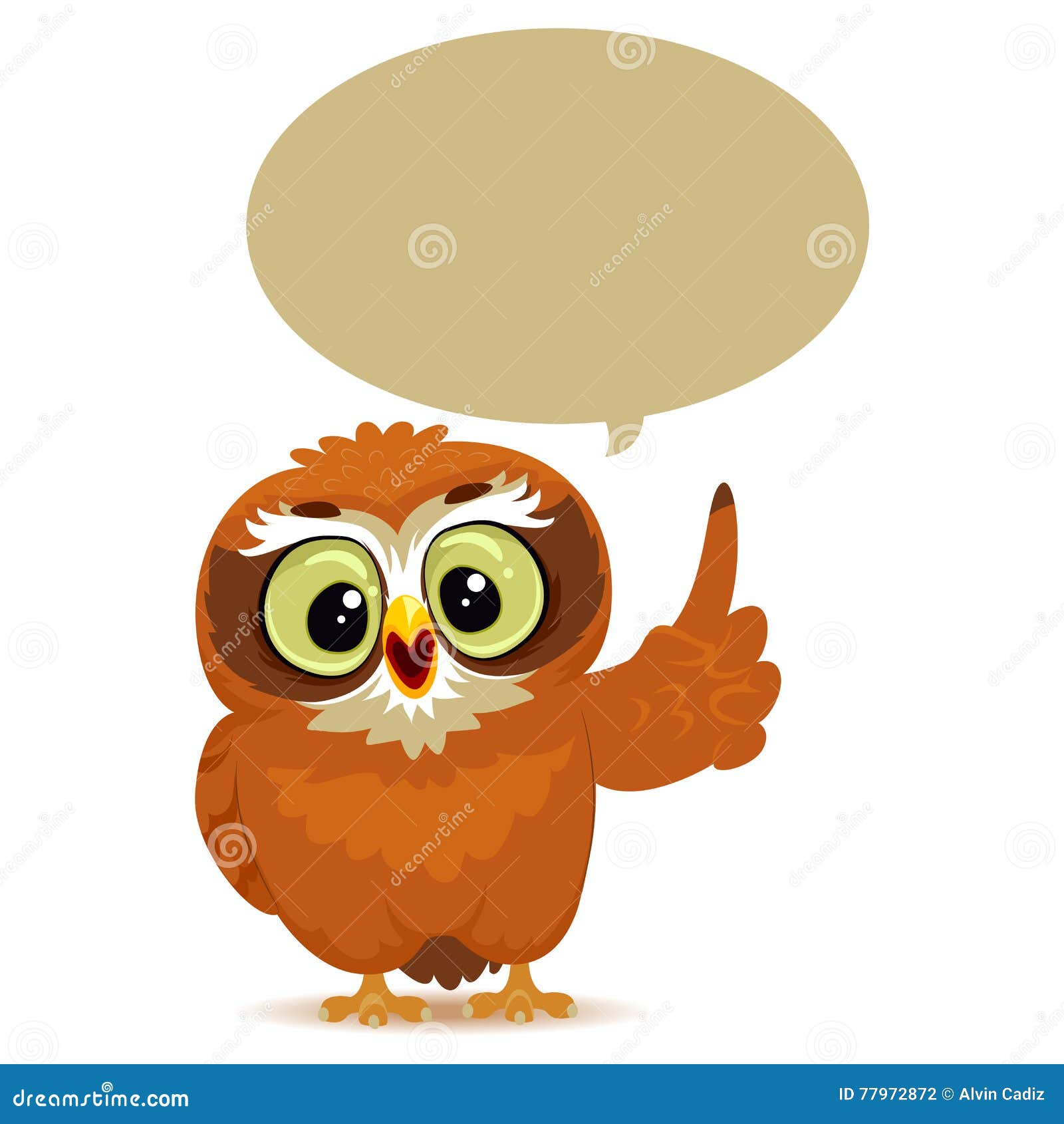 Owl with Speech Bubble stock vector. Illustration of idea - 77972872