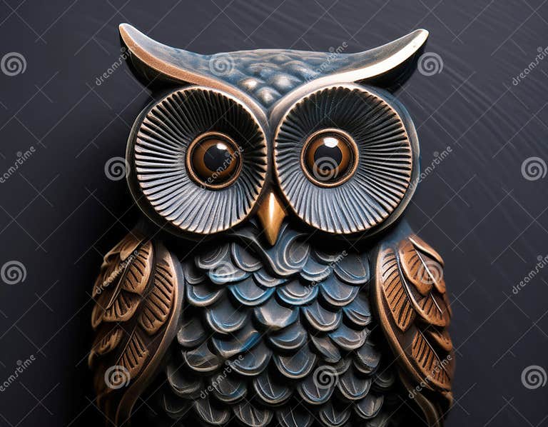 Owl Statue Symbolizing Wisdom and Knowledge Stock Illustration ...