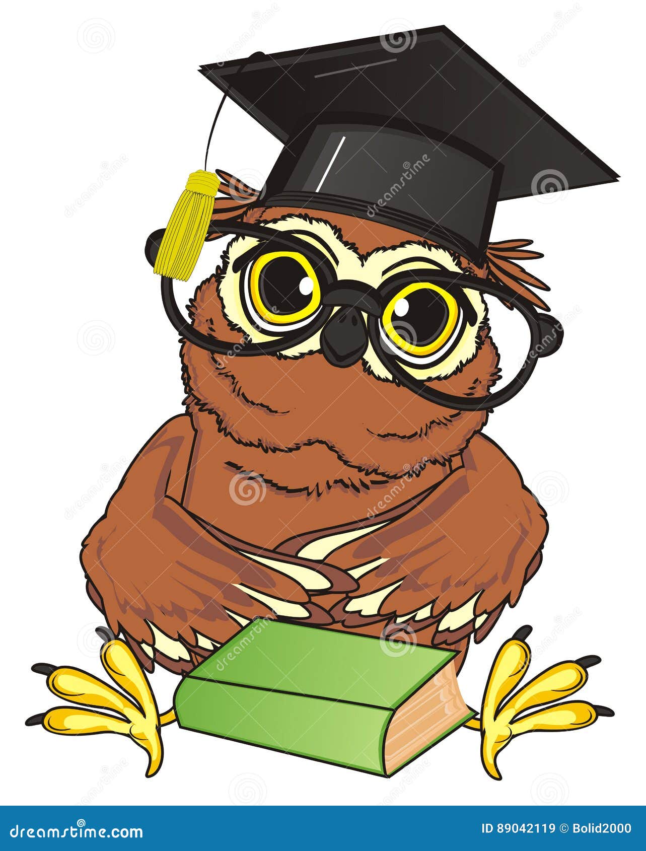 Owl and study time stock illustration. Illustration of feather - 89042119