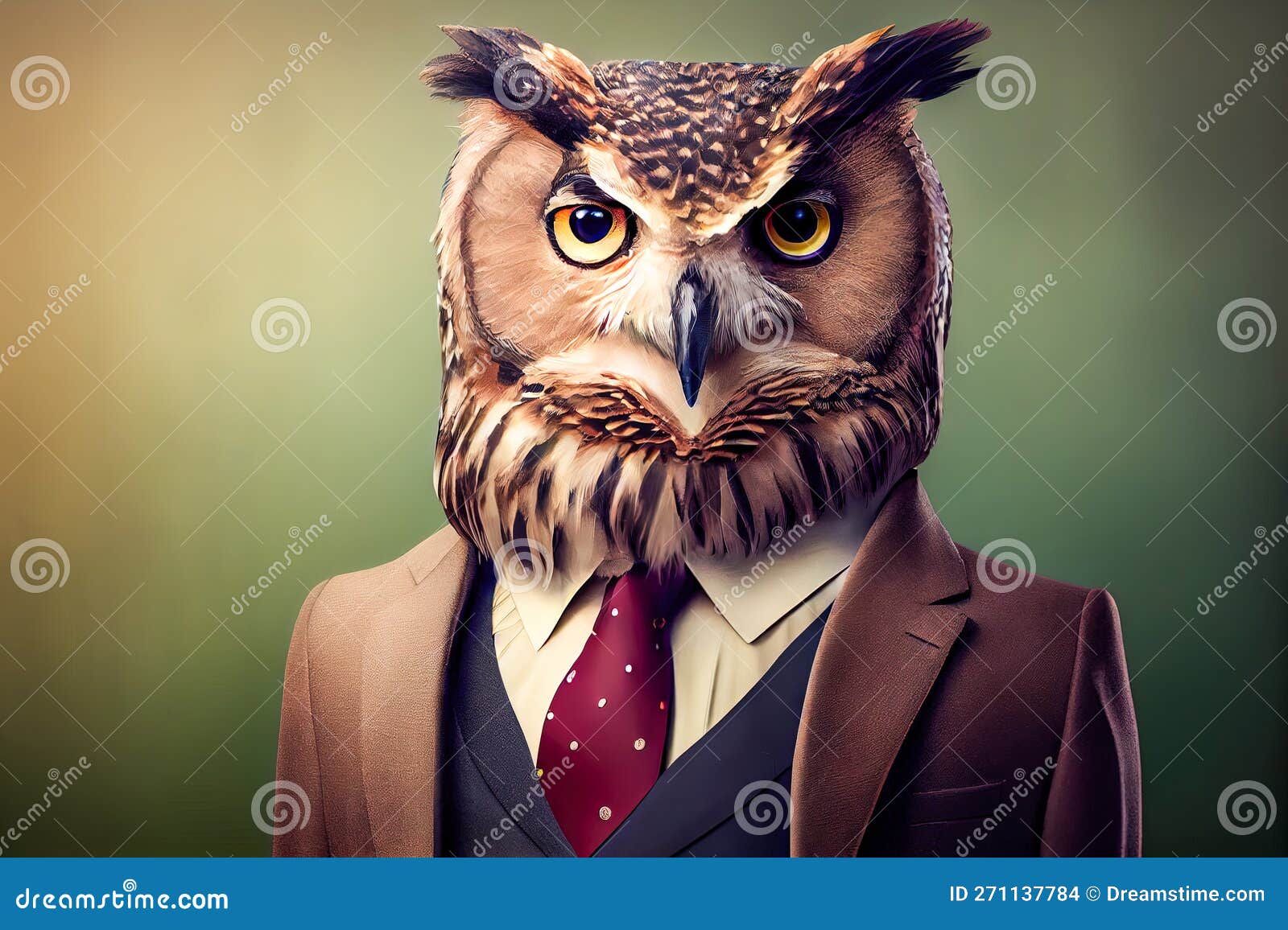 Owl in a Suit with a Tie. Generative AI, Generative, AI Stock ...