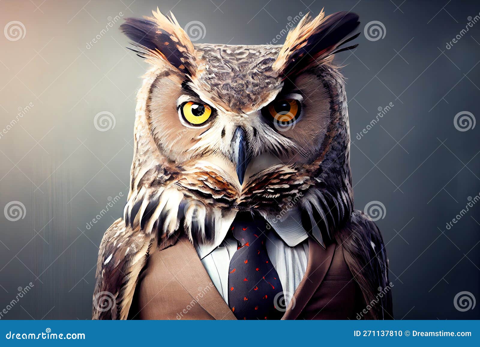 Owl in a Suit with a Tie. Generative AI, Generative, AI Stock ...