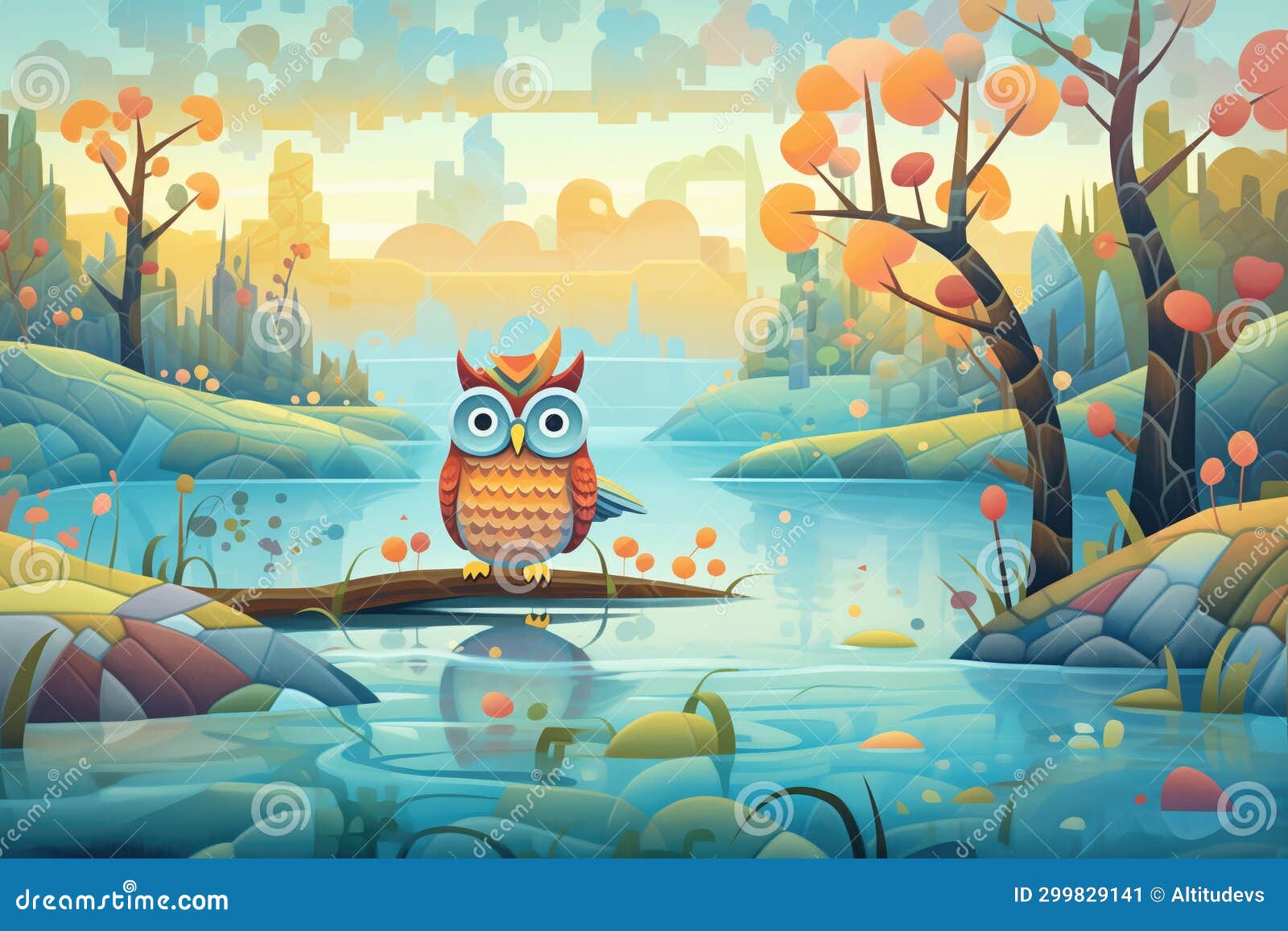 Owl Sweeping Above a Tranquil River during Dawn Stock Image - Image of tranquil, river: 299829141