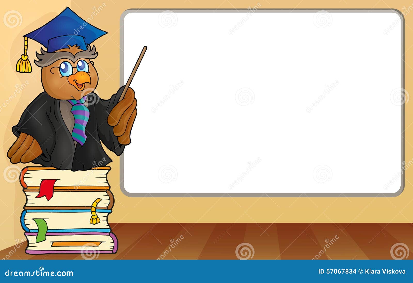 Owl Teacher By Whiteboard Vector Illustration | CartoonDealer.com #57067834
