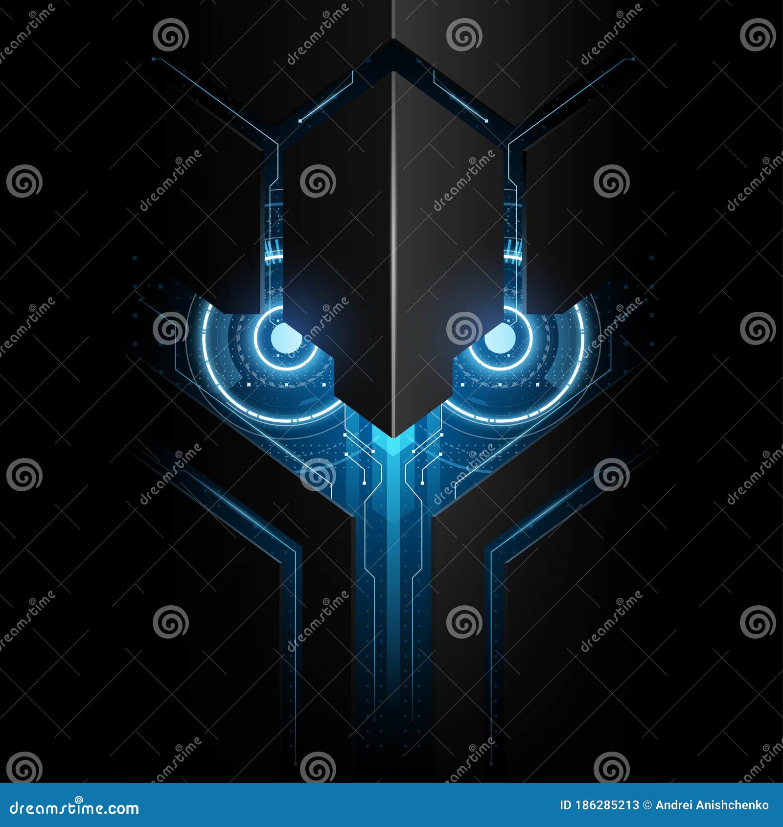 Technology Face Circuit Diagram Background Cartoon Vector ...