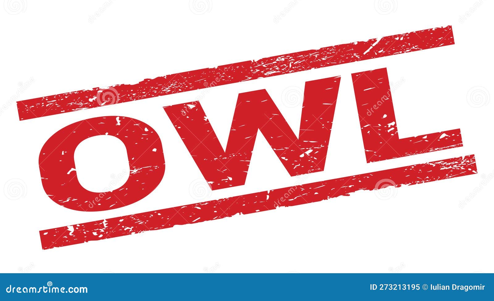 OWL Text on Red Rectangle Stamp Sign Stock Illustration - Illustration ...