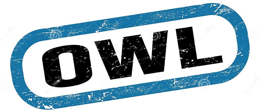 OWL, Text Written on Blue-black Stamp Sign Stock Illustration ...