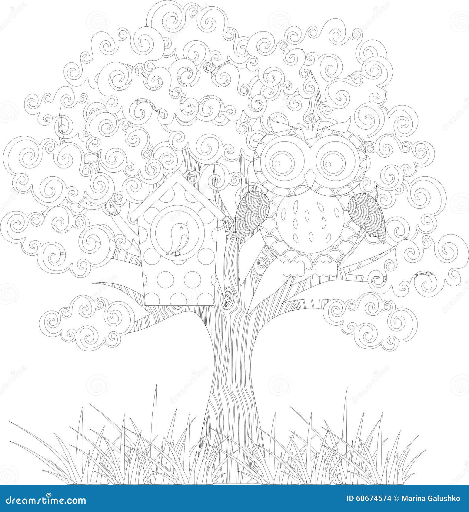 Owl on the tree stock vector. Illustration of forest - 60674574 Owl on the tree stock vector. Illustration of forest - 60674574