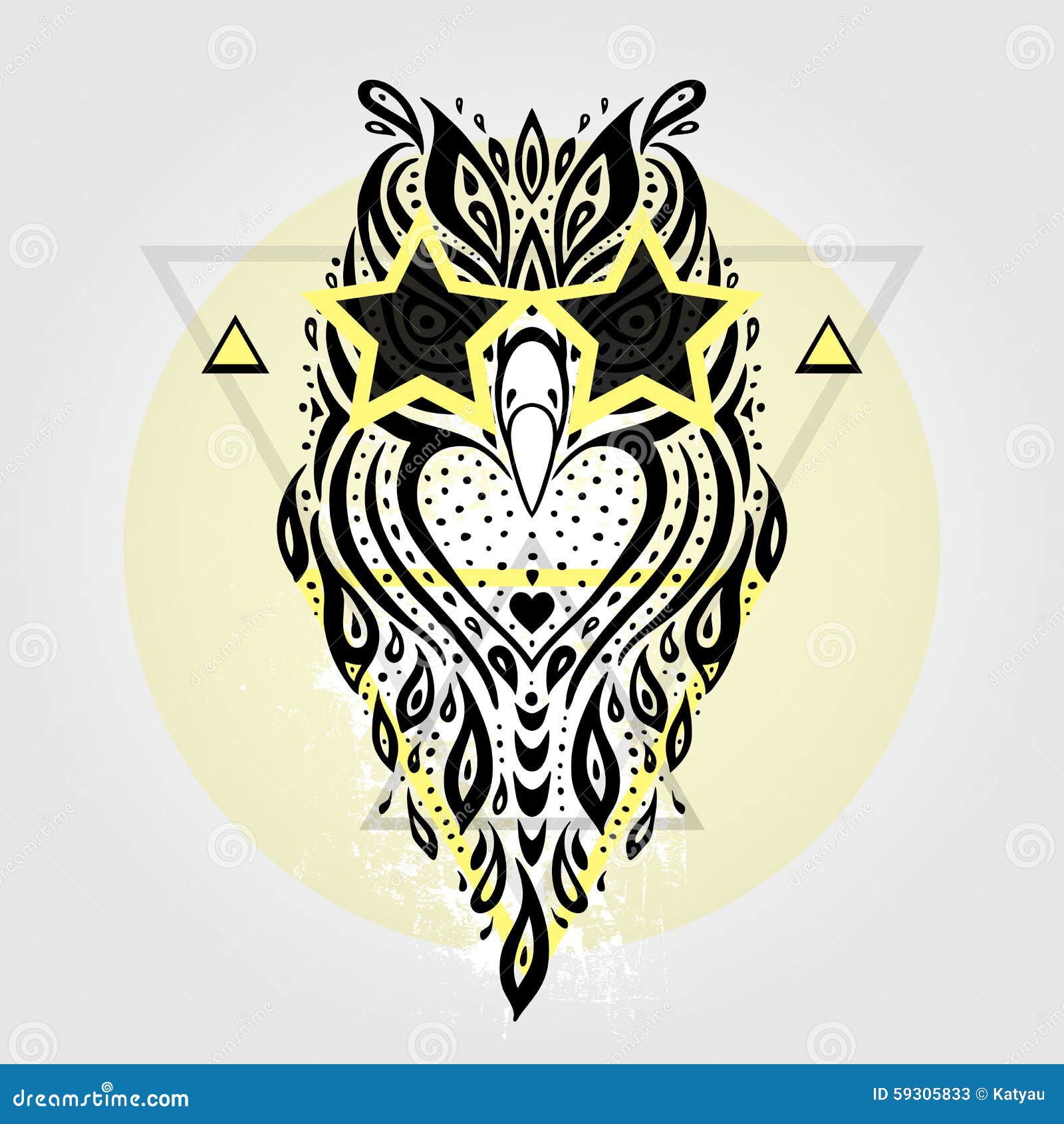 Owl. Tribal pattern stock vector. Illustration of polynesian - 59305833
