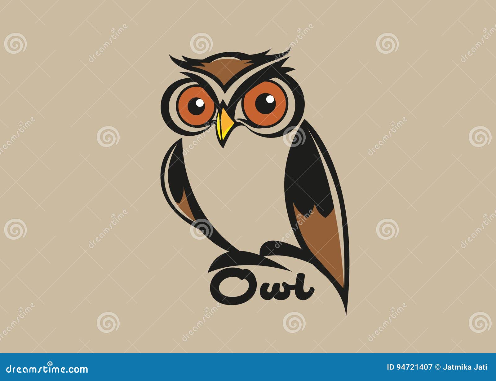 Owl stock vector. Illustration of nature, design, forms - 94721407