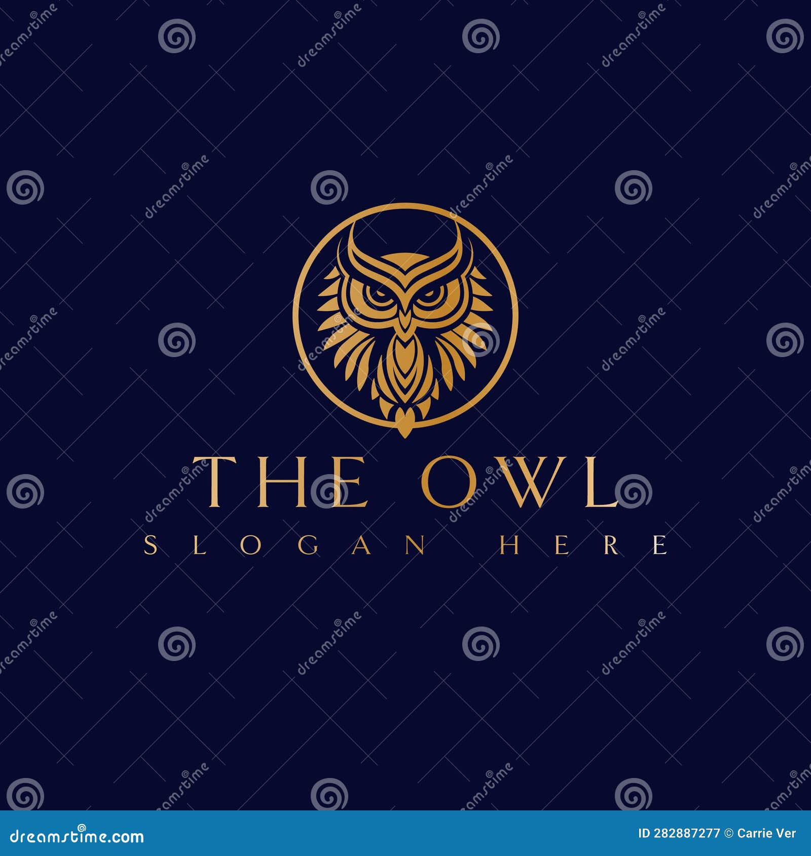 The Owl Vector Logo Design. Strong Owl Logotype Stock Illustration ...