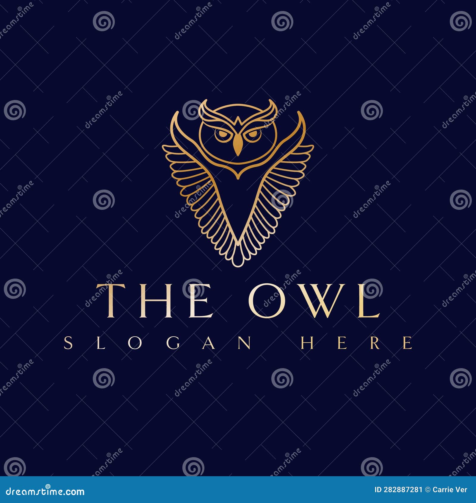 The Owl Vector Logo Design. Strong Owl Logotype Stock Illustration ...