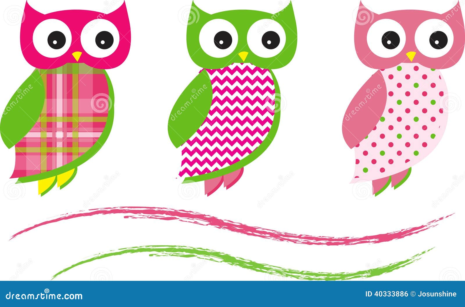Owl Vector Patterns Pink Mignon Illustration de Vecteur - Illustration ...