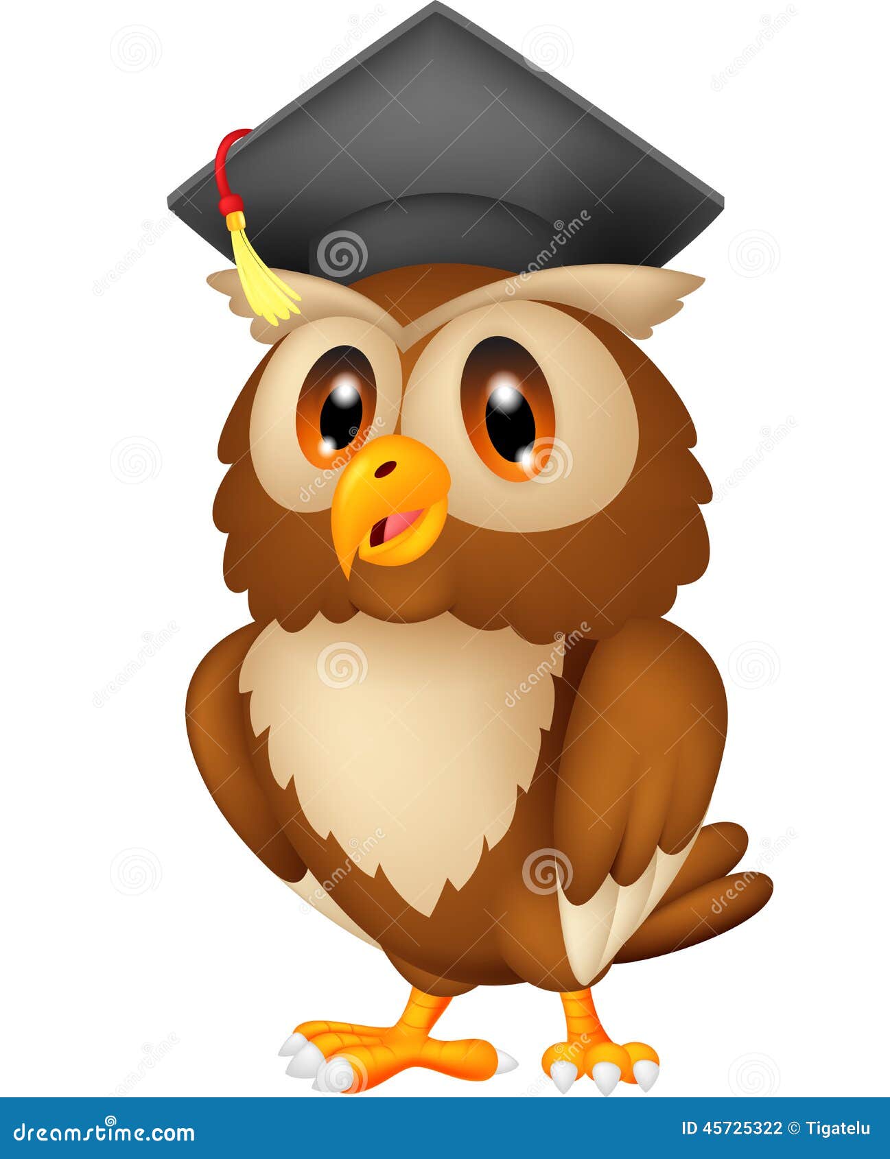 Owl wearing graduation cap stock vector. Illustration of knowledge ...