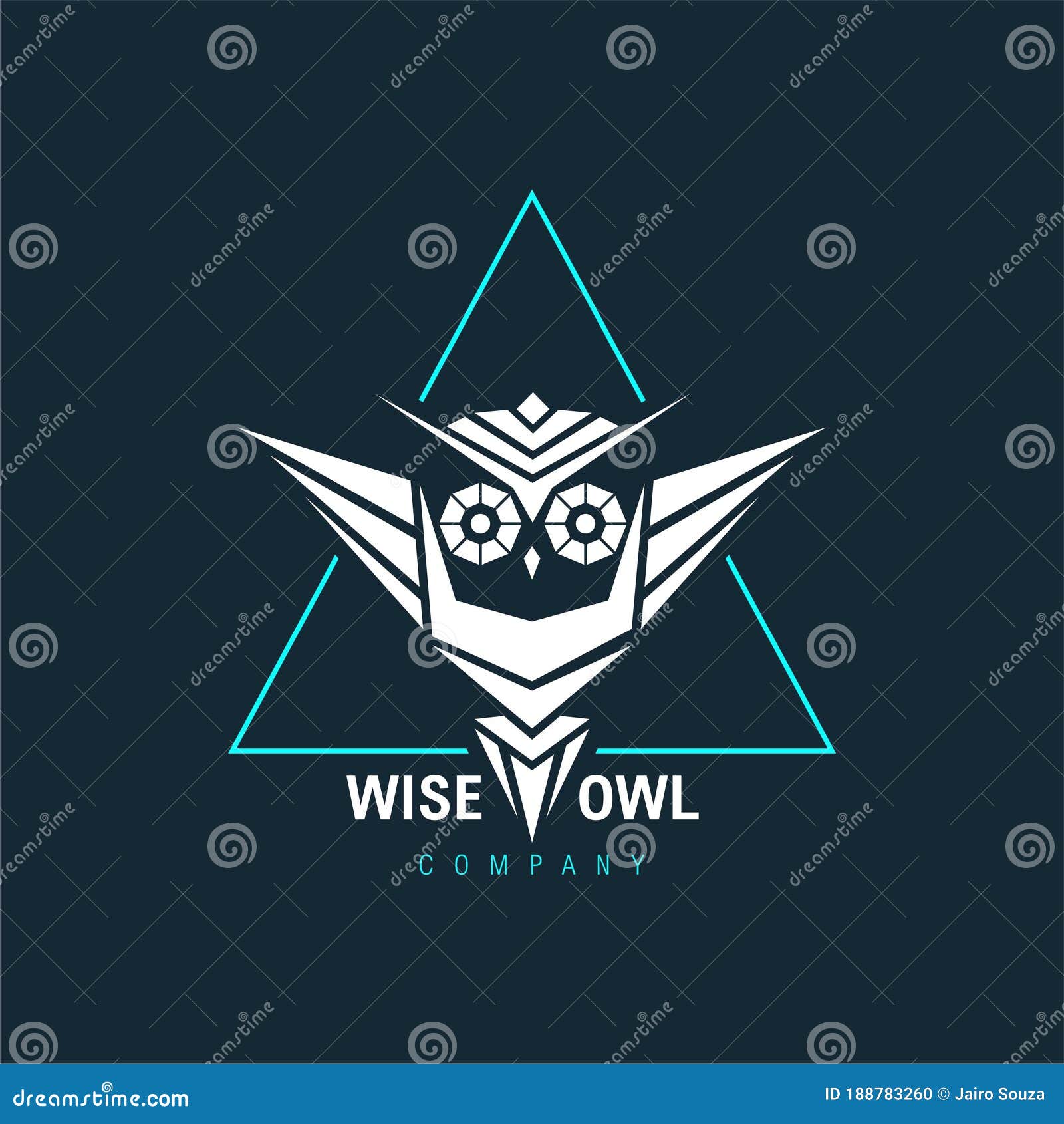 Owl Wisdom Wise Geometric Triangle Logo Symbol Stock Vector ...