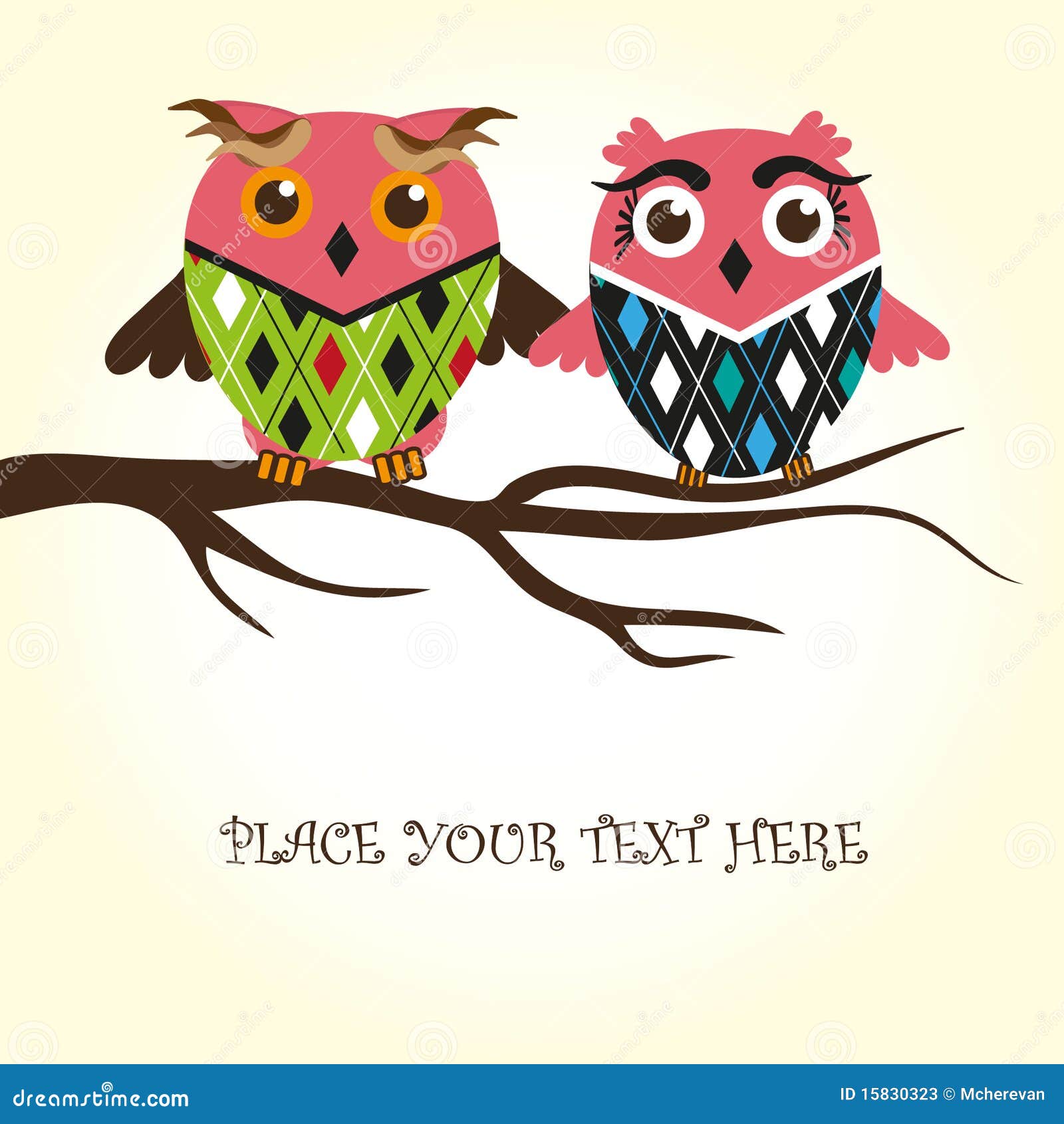 Owls couple in love stock vector. Illustration of february - 15830323