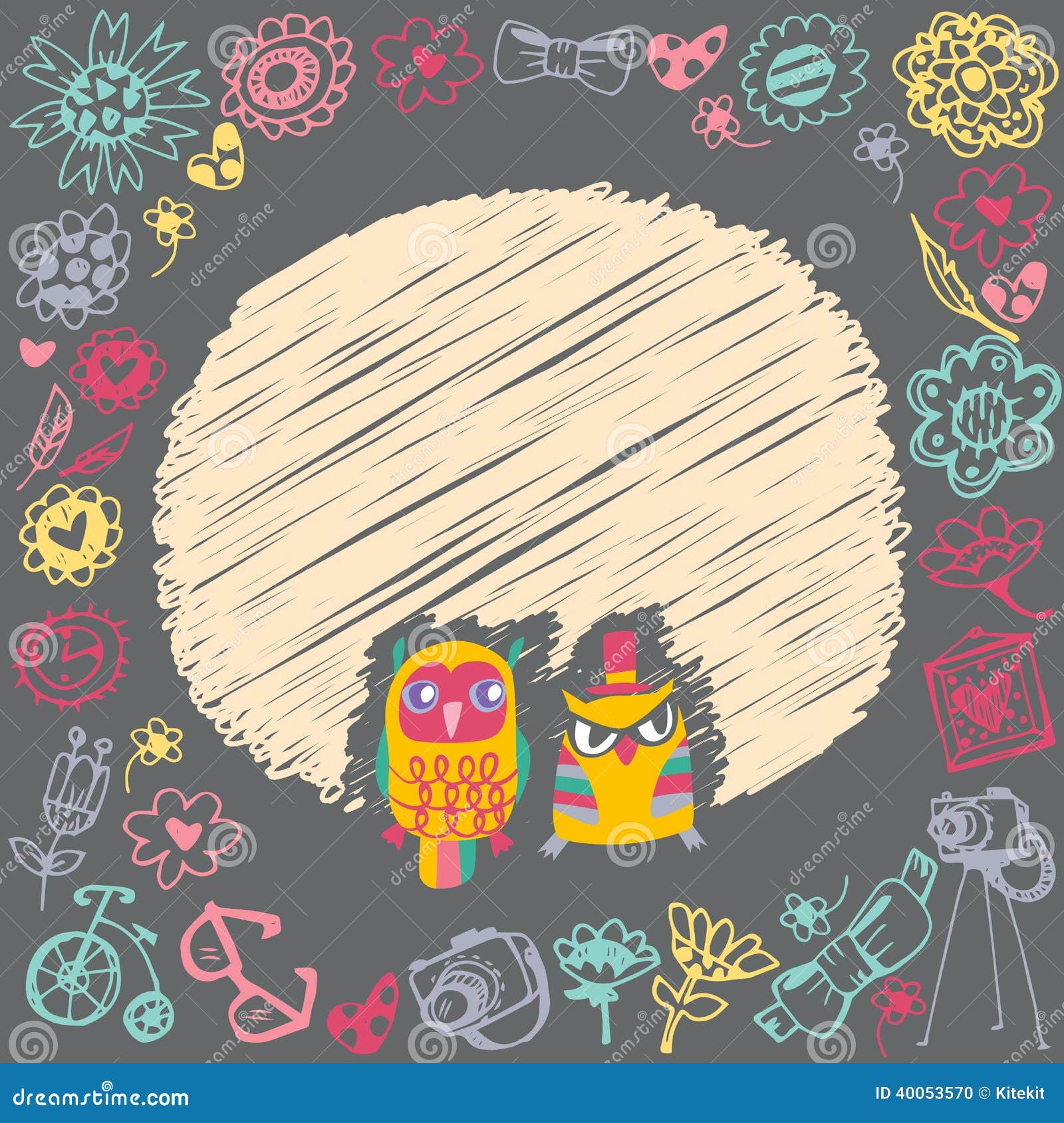 Cartoon Card Happy Birthday, Happiness And Fun Vector Illustration ...