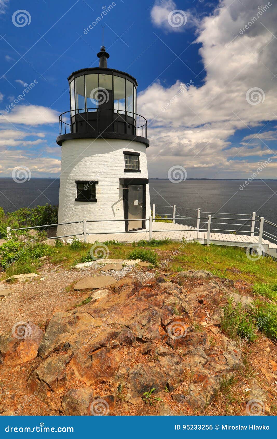 Owls Head lighthouse stock photo. Image of notification - 95233256