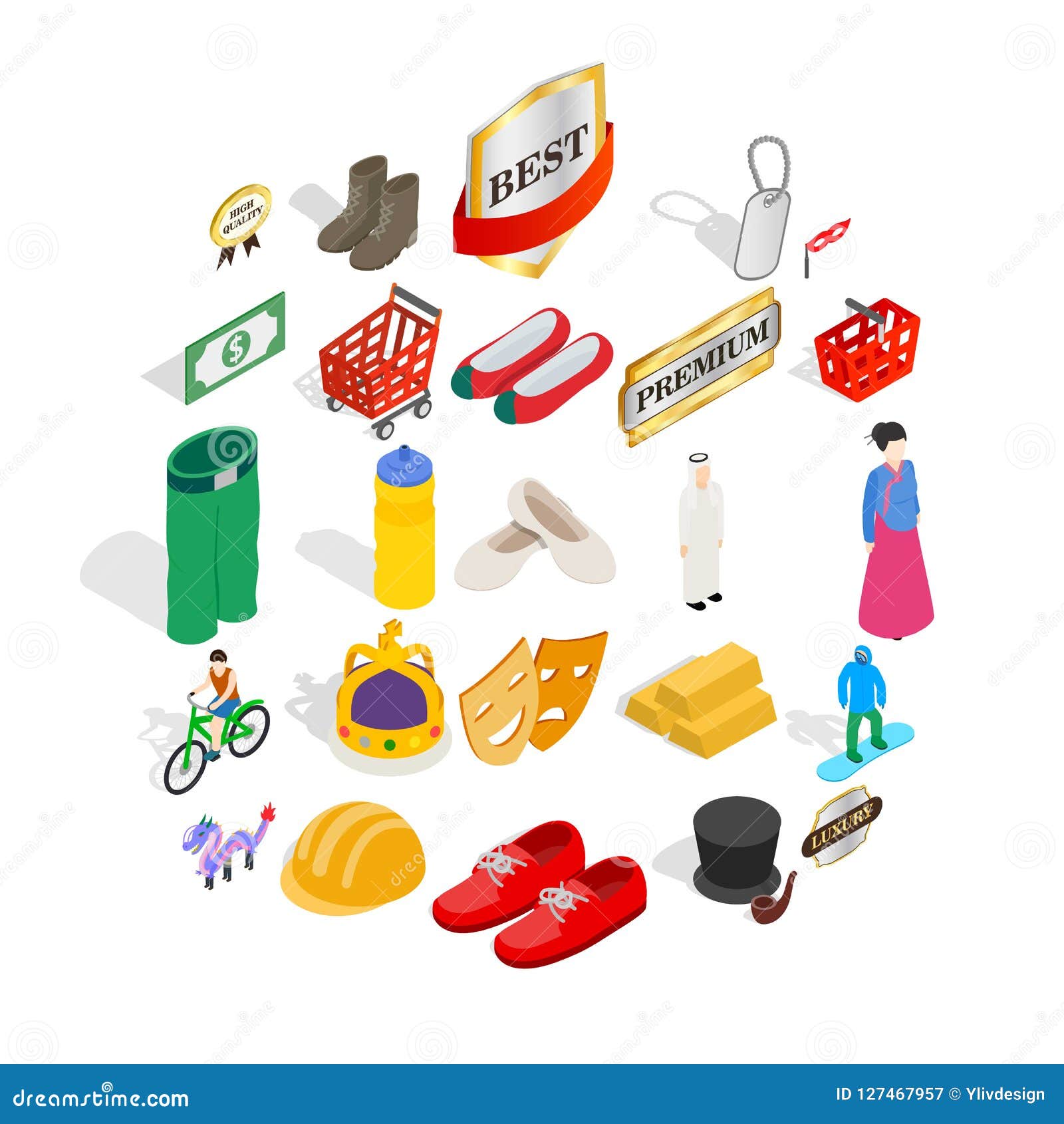 Own Icons Set, Isometric Style Stock Vector - Illustration of helmet ...