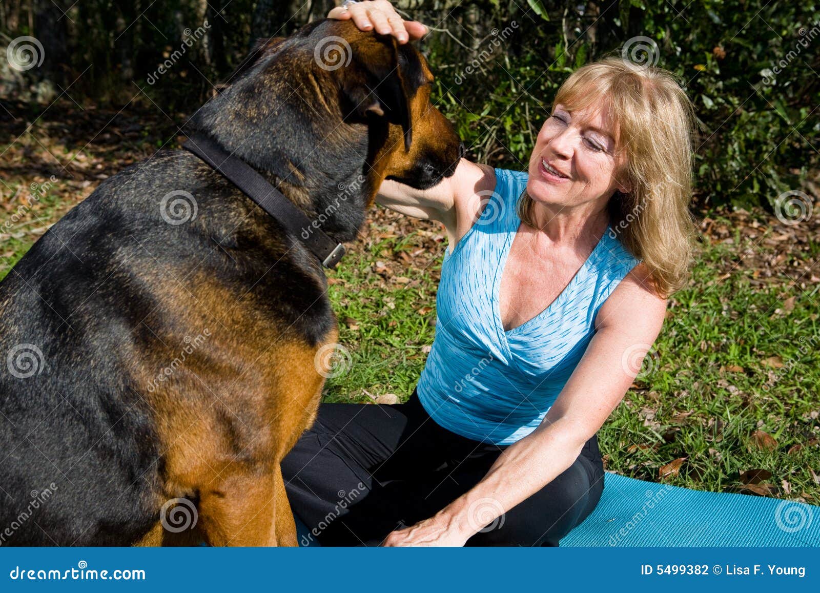 Owner-Dog Conversation stock photo. Image of companionship - 5499382