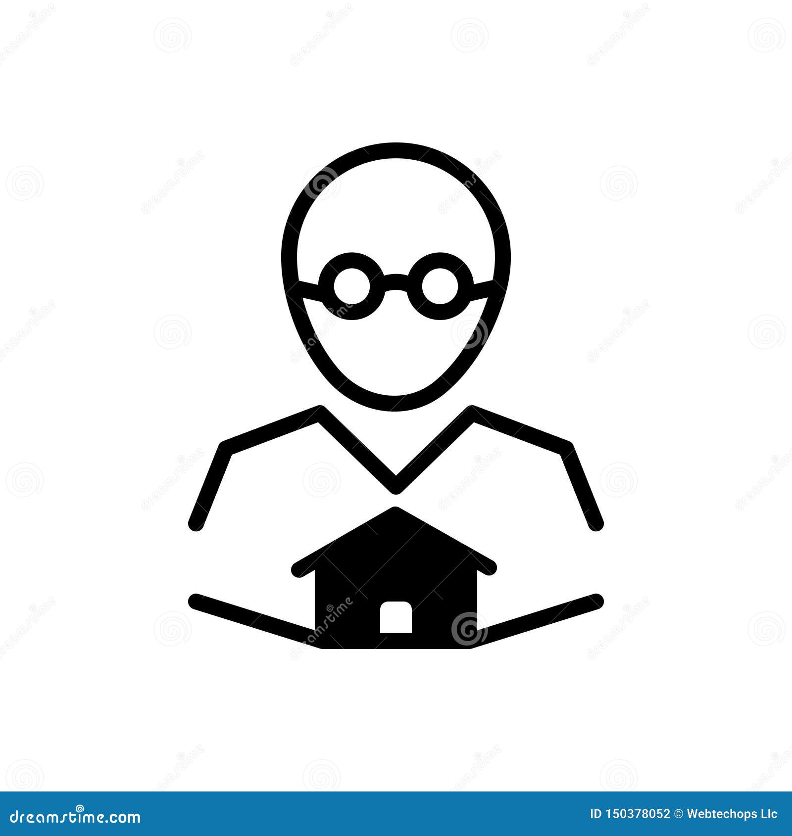 Black Solid Icon for Owner, Boss and Master Stock Illustration ...